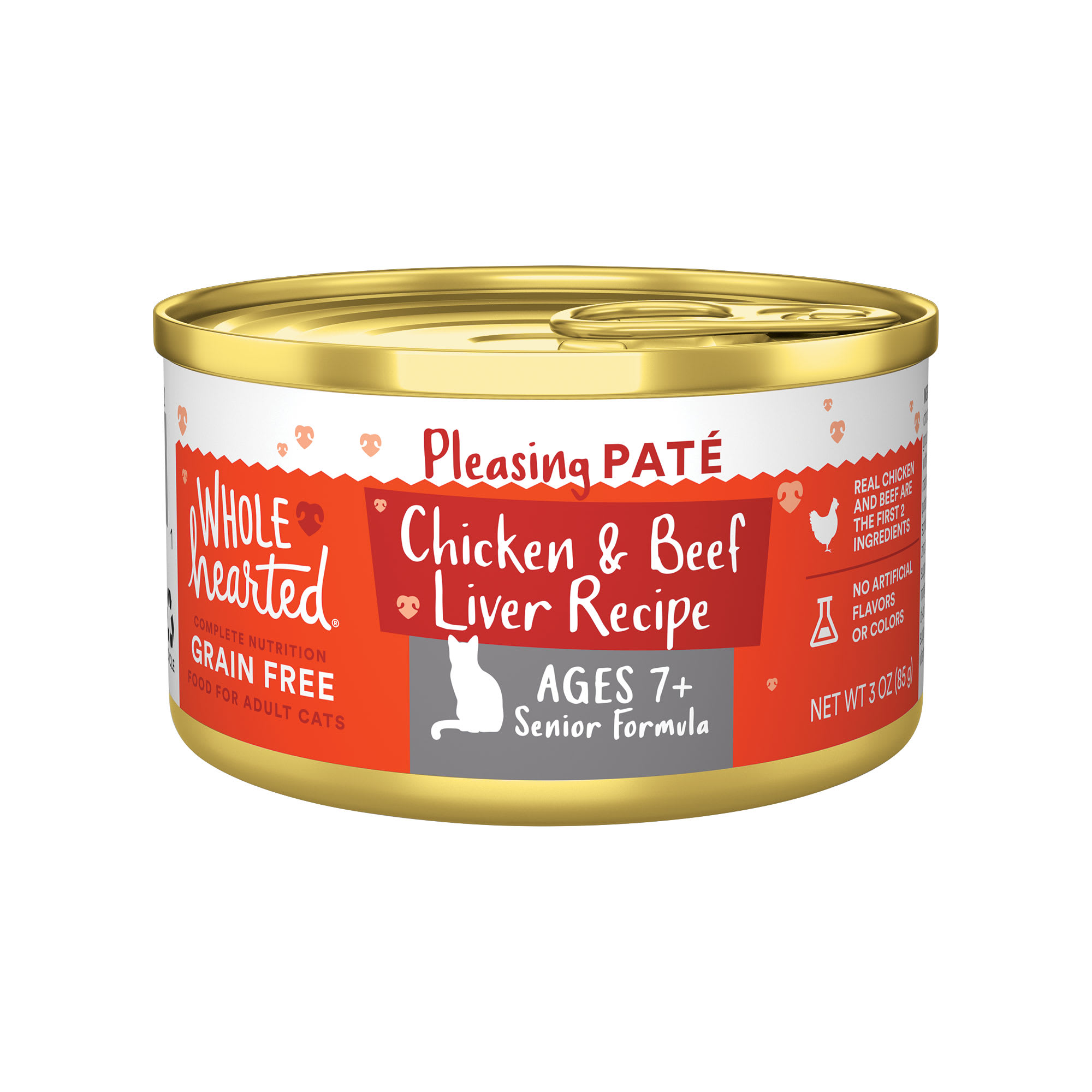 WholeHearted Grain Free Chicken and Beef Liver Senior Wet Cat Food Pate ...
