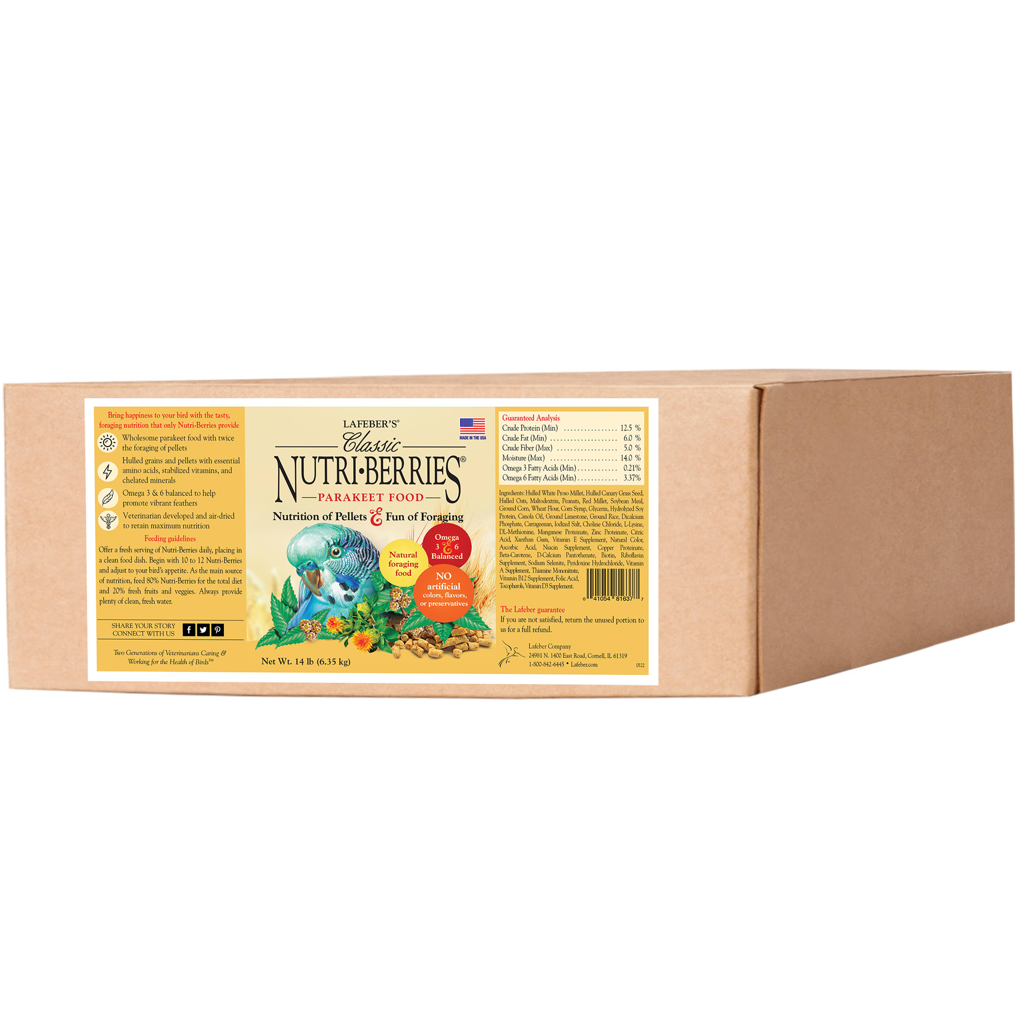 Lafeber's Classic Nutri-Berries Parakeet Bird Food, 14 lbs. | Petco