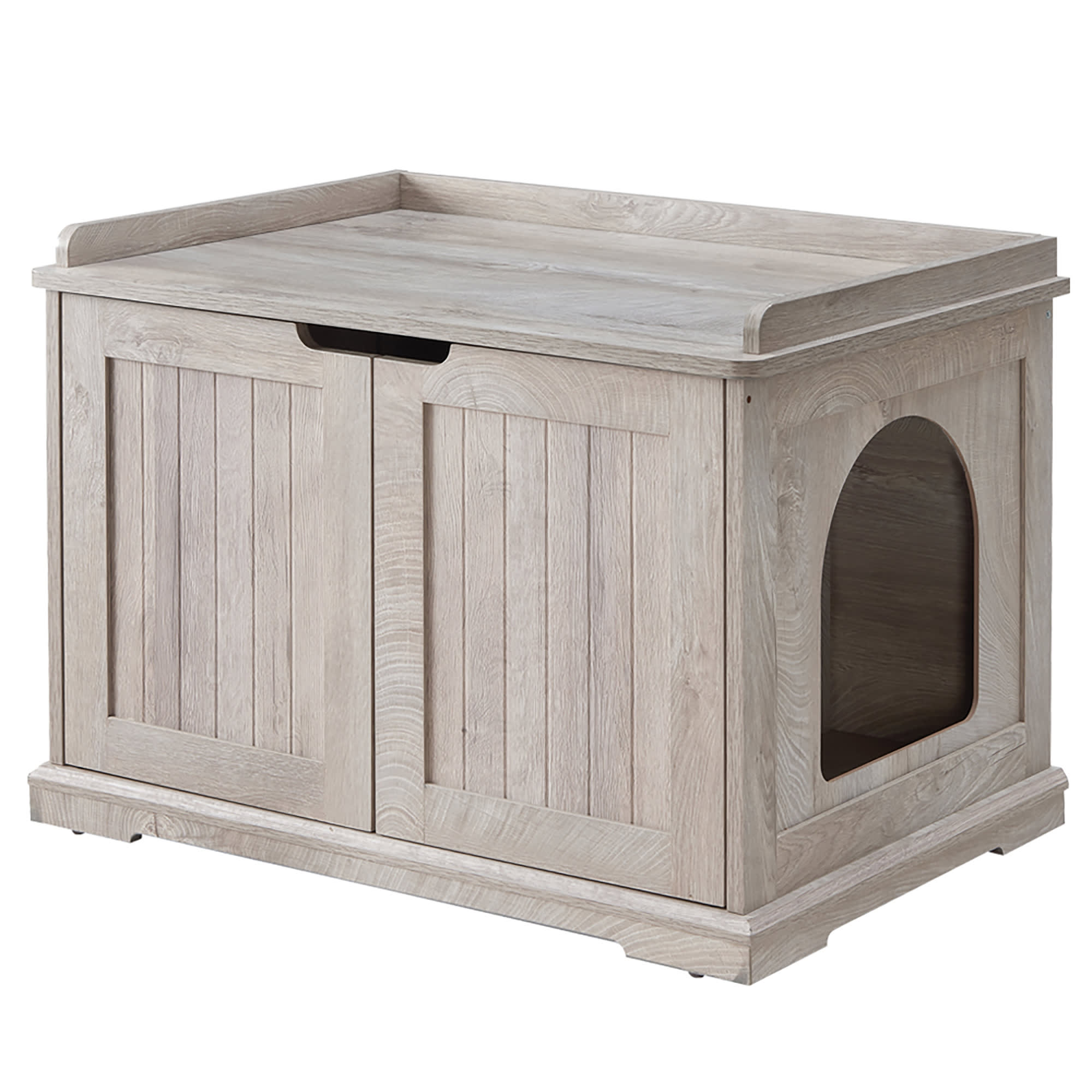 UniPaws Cat Litter Box Enclosure, Weathered Gray, 29.7 UniPaws Cat Litter Box Enclosure, Weathered Gray, 29.7