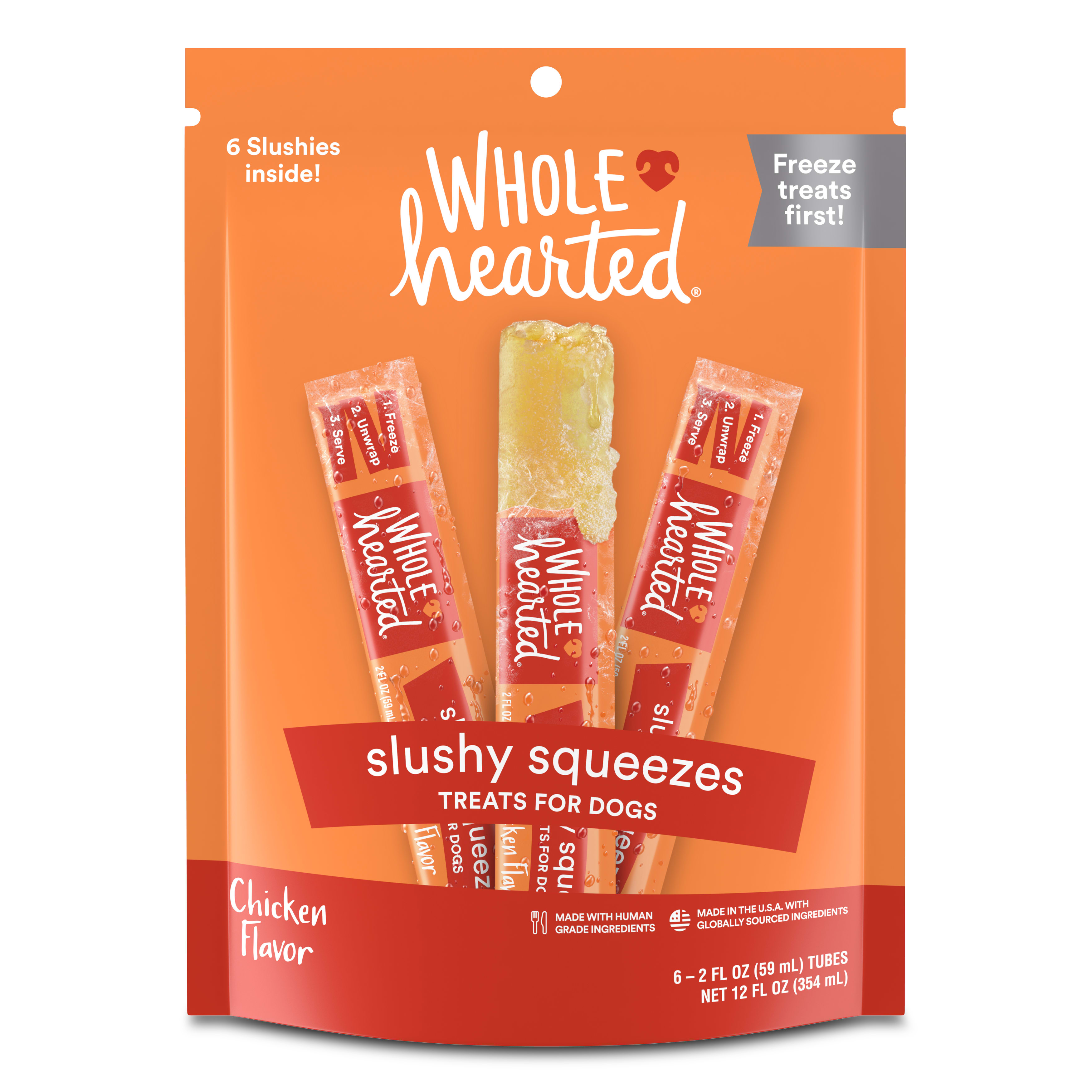 WholeHearted Slushy Squeeze Chicken Frozen POP Treats for Dogs, 2 fl ...