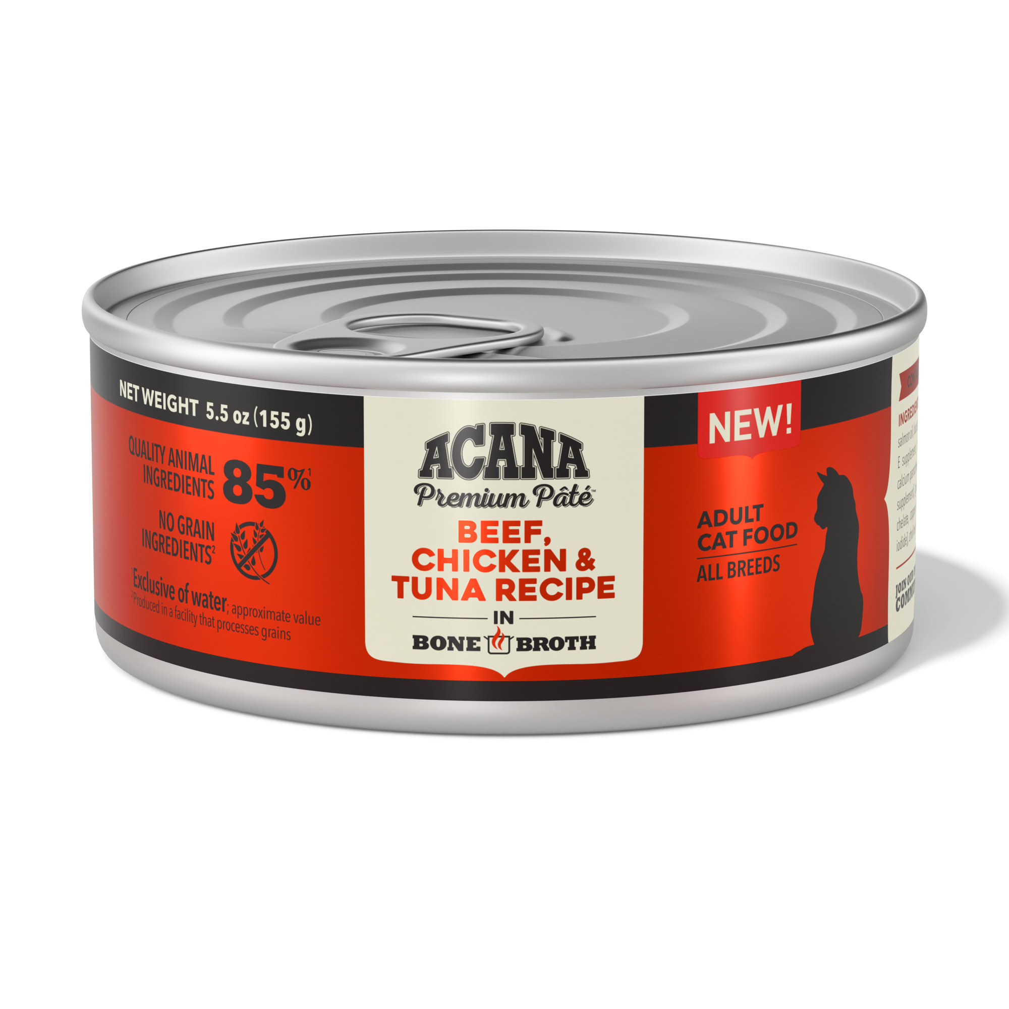 ACANA Beef, Chicken + Tuna in Bone Broth Wet Cat Food, 5.5 oz. | Petco