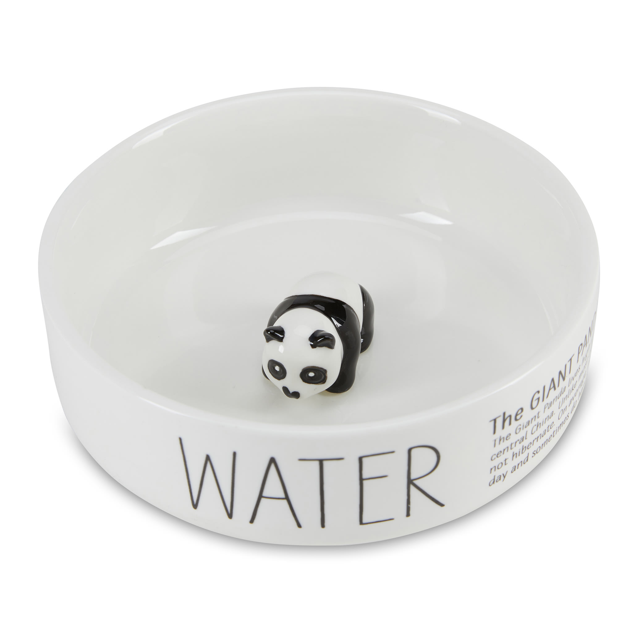 Honest Goods Double Diner 3D Panda Ceramic Bowl Set, 2 Cups | Petco