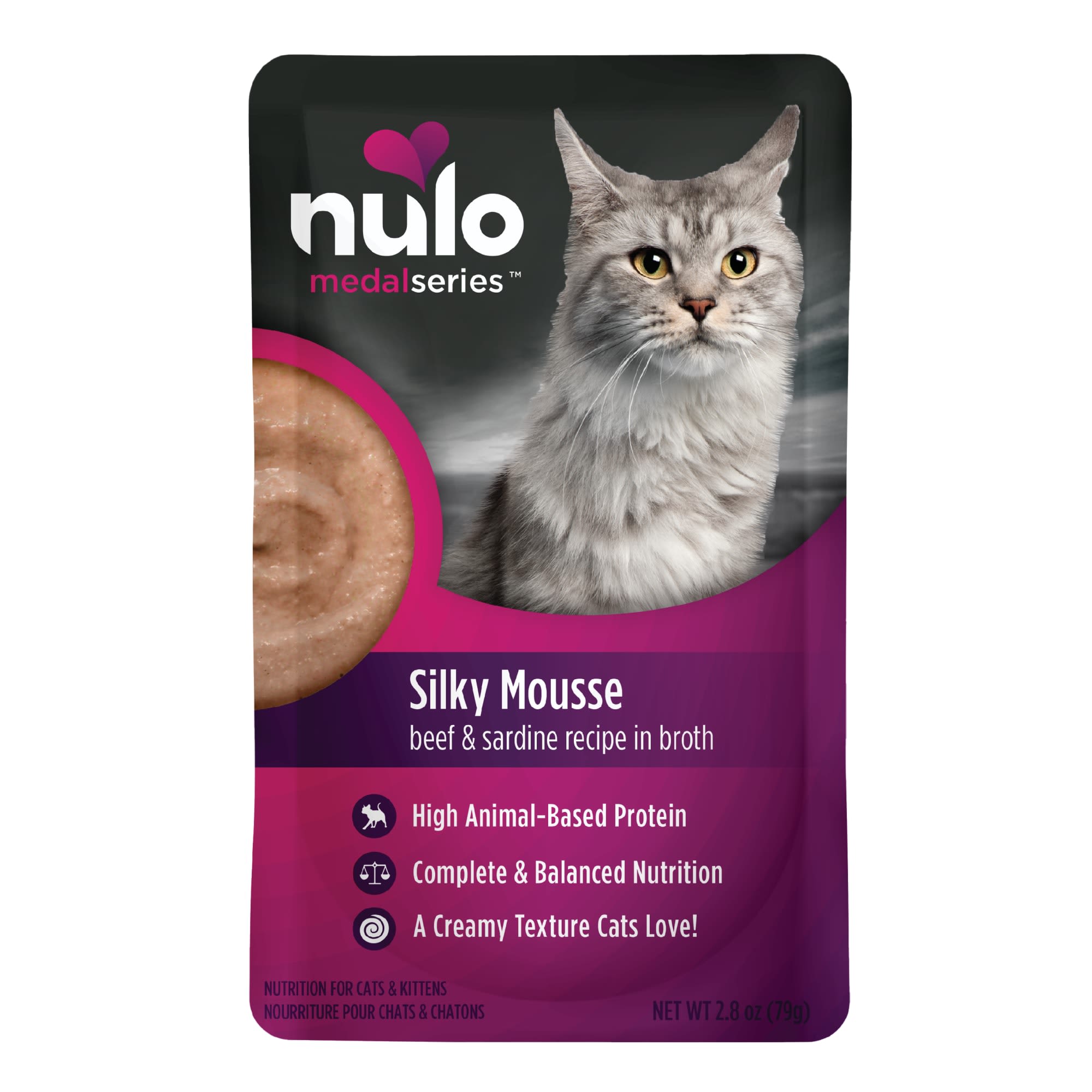 Nulo MedalSeries Beef & Sardine Silky Mousse Wet Cat Food, 2.8 oz. | Petco