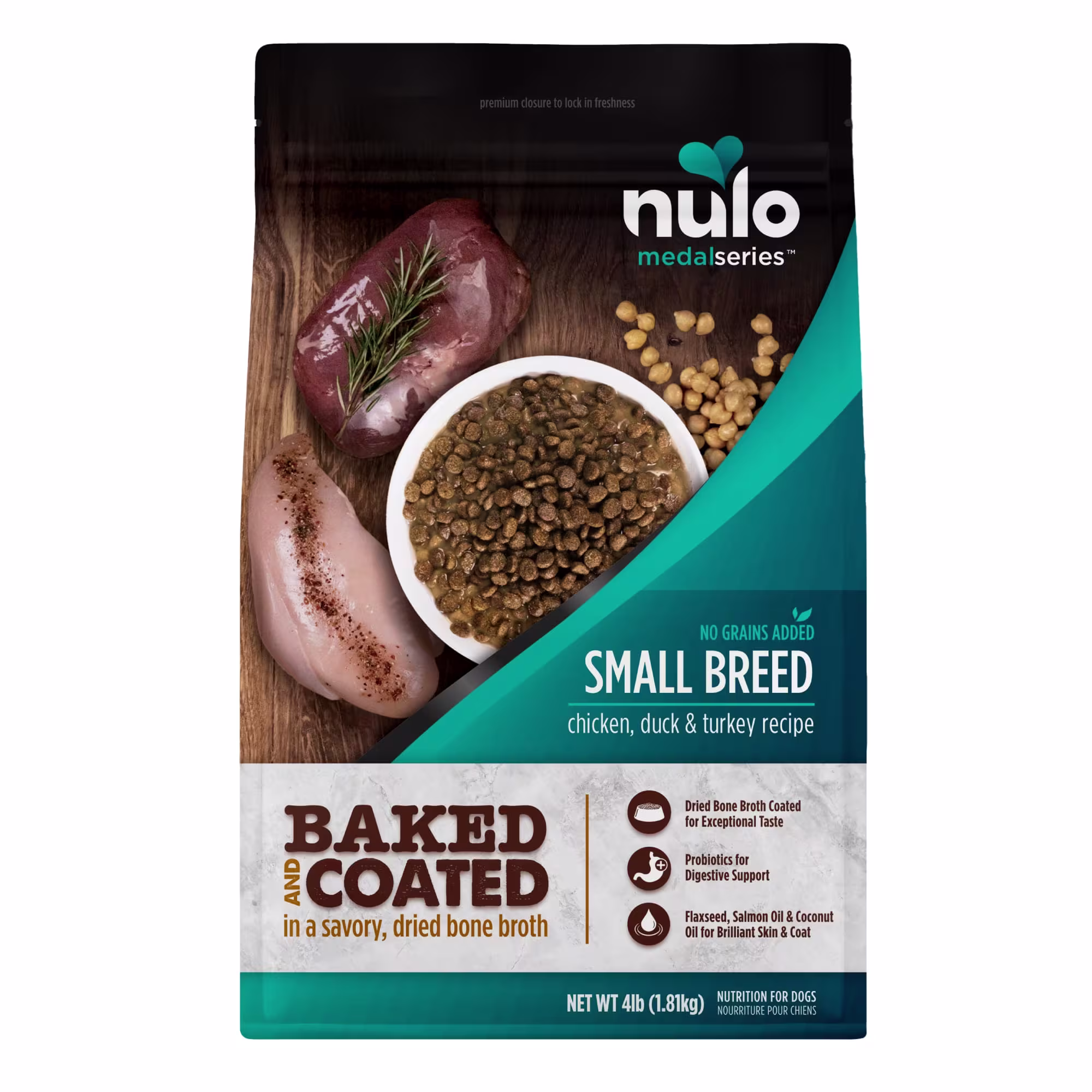 Nulo MedalSeries Baked & Brothy Chicken, Duck & Turkey Small Breed Dry ...