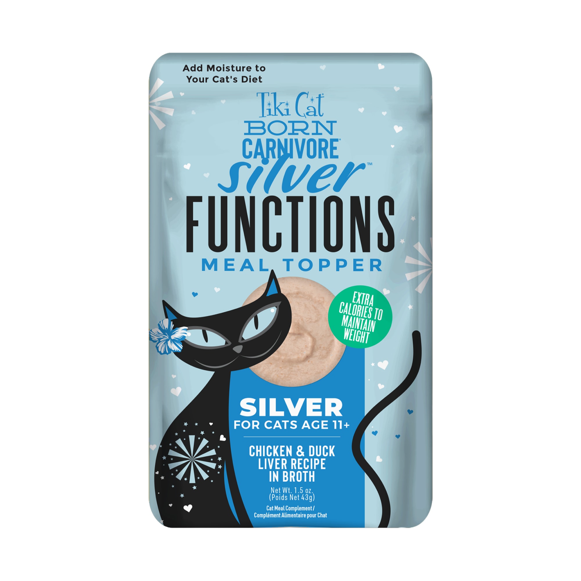Tiki Cat Born Carnivore Functional Topper Silver Wet Cat Food, 1.5 oz ...