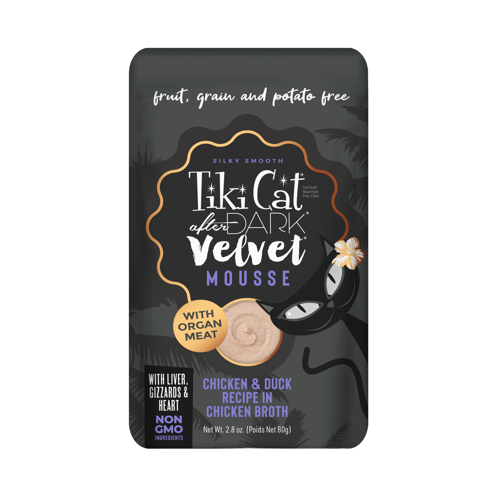 Tiki Cat After Dark Velvet Mousse Chicken & Duck Wet Food for Cats, 2.8 ...