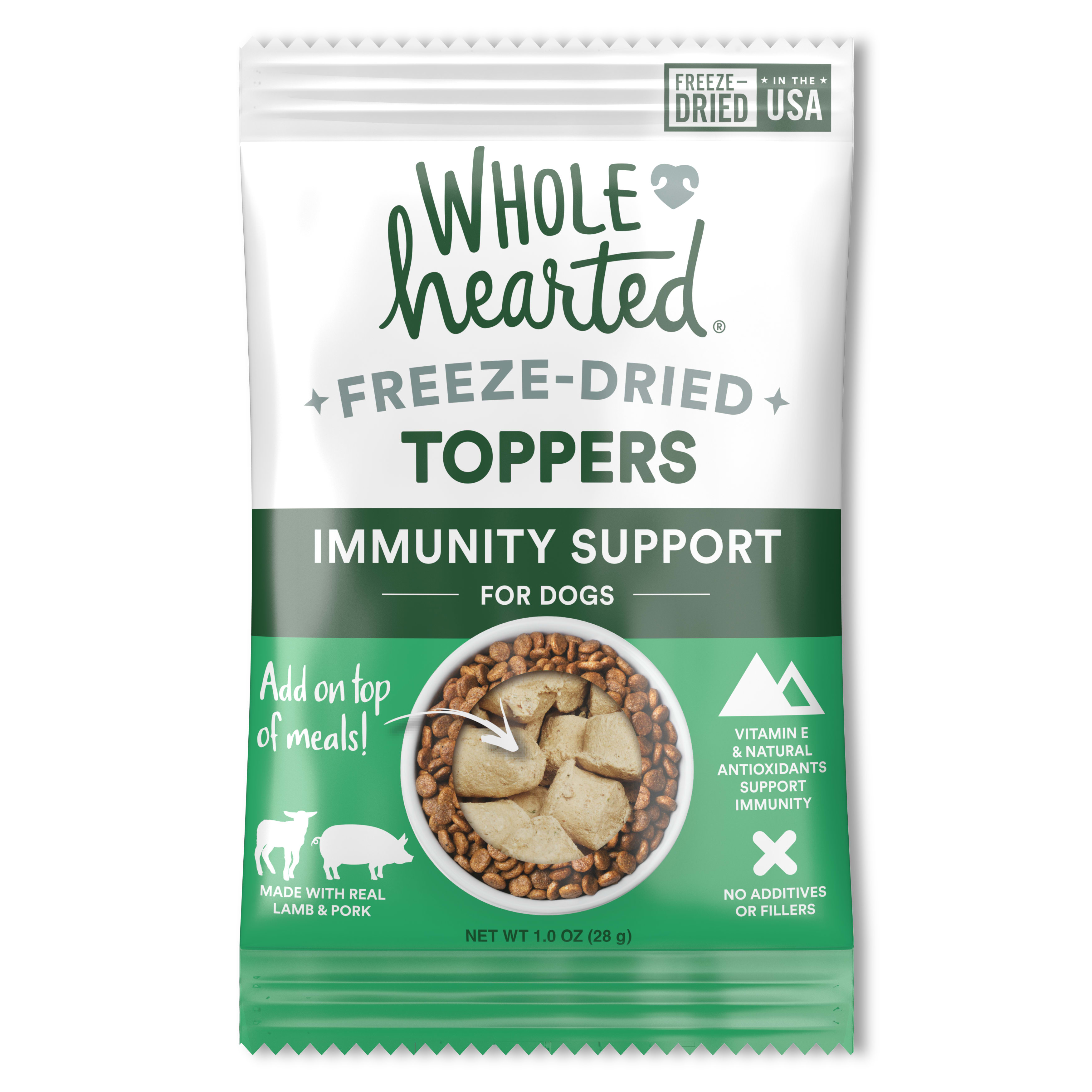 WholeHearted Freeze-Dried Immunity Support Dog Food Toppers, 1 oz ...