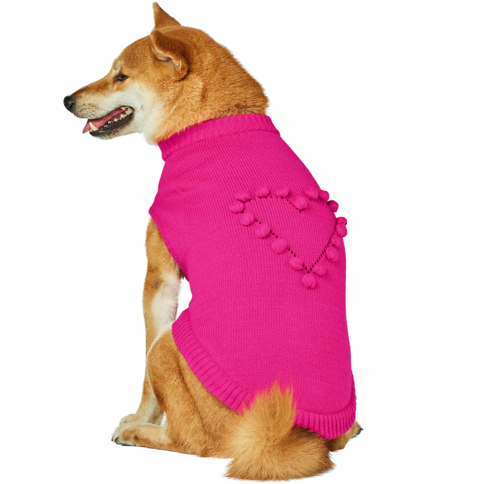 Blueberry Pet Hot Pink For Love of Pets Heart Dog Sweater, X-Small | Petco