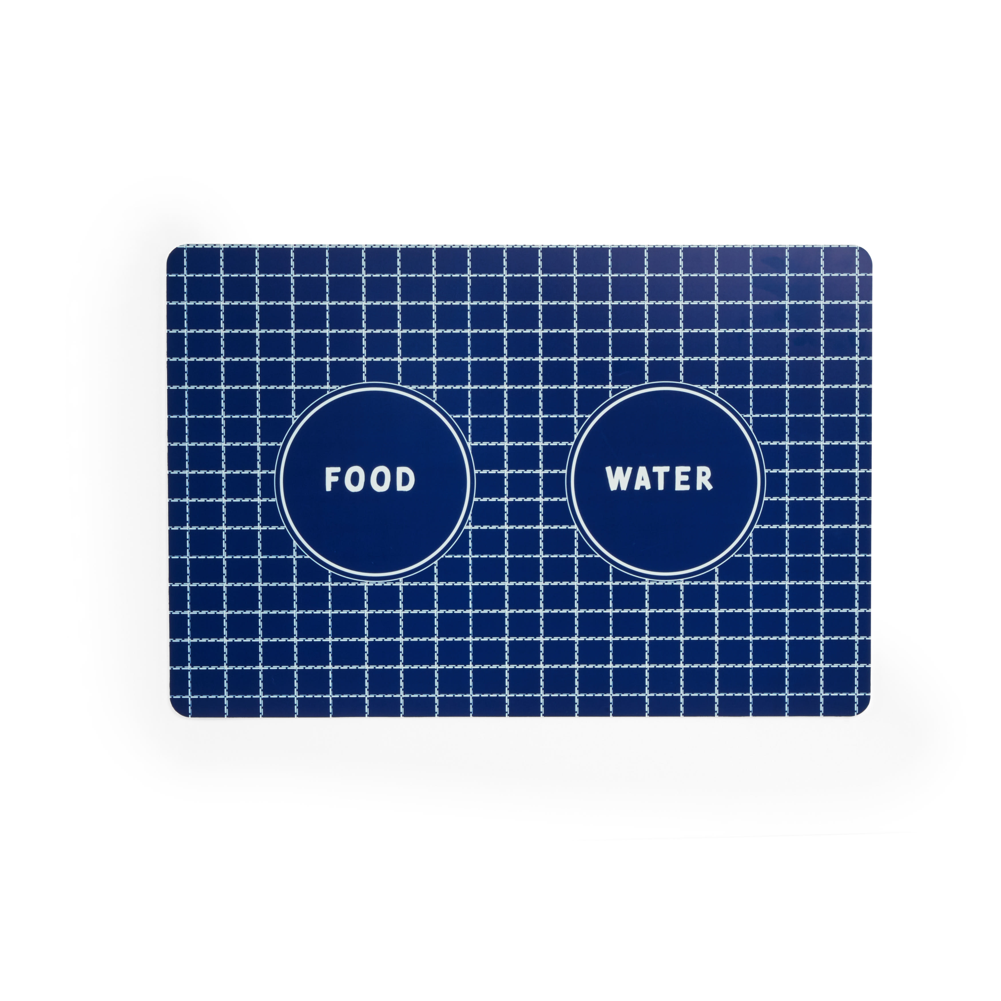 EveryYay Navy Grid Placemat for Dogs, 20" L X 13.5" W | Petco