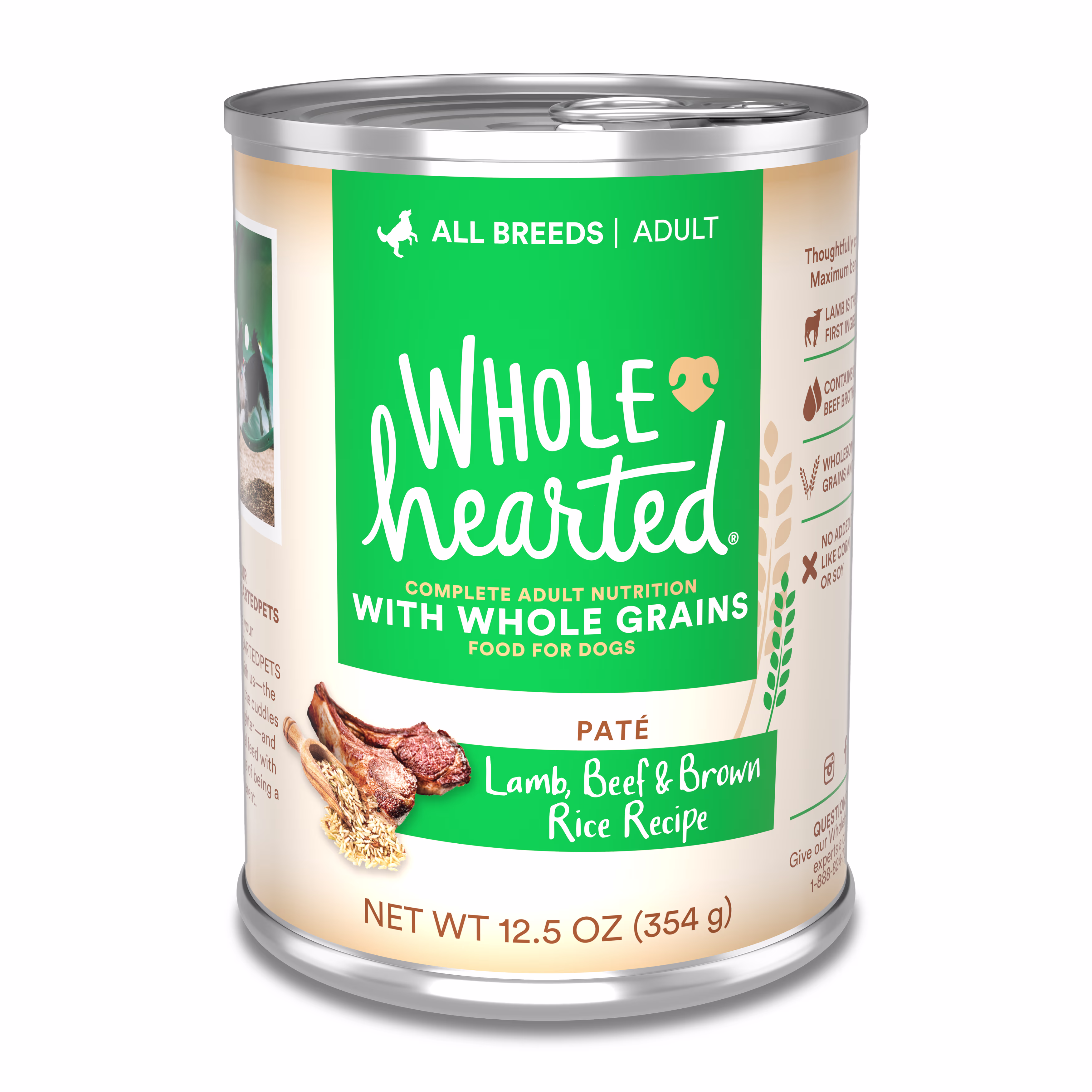 WholeHearted Lamb, Beef & Brown Rice Recipe Pate Dog Food, 12.5 oz. | Petco
