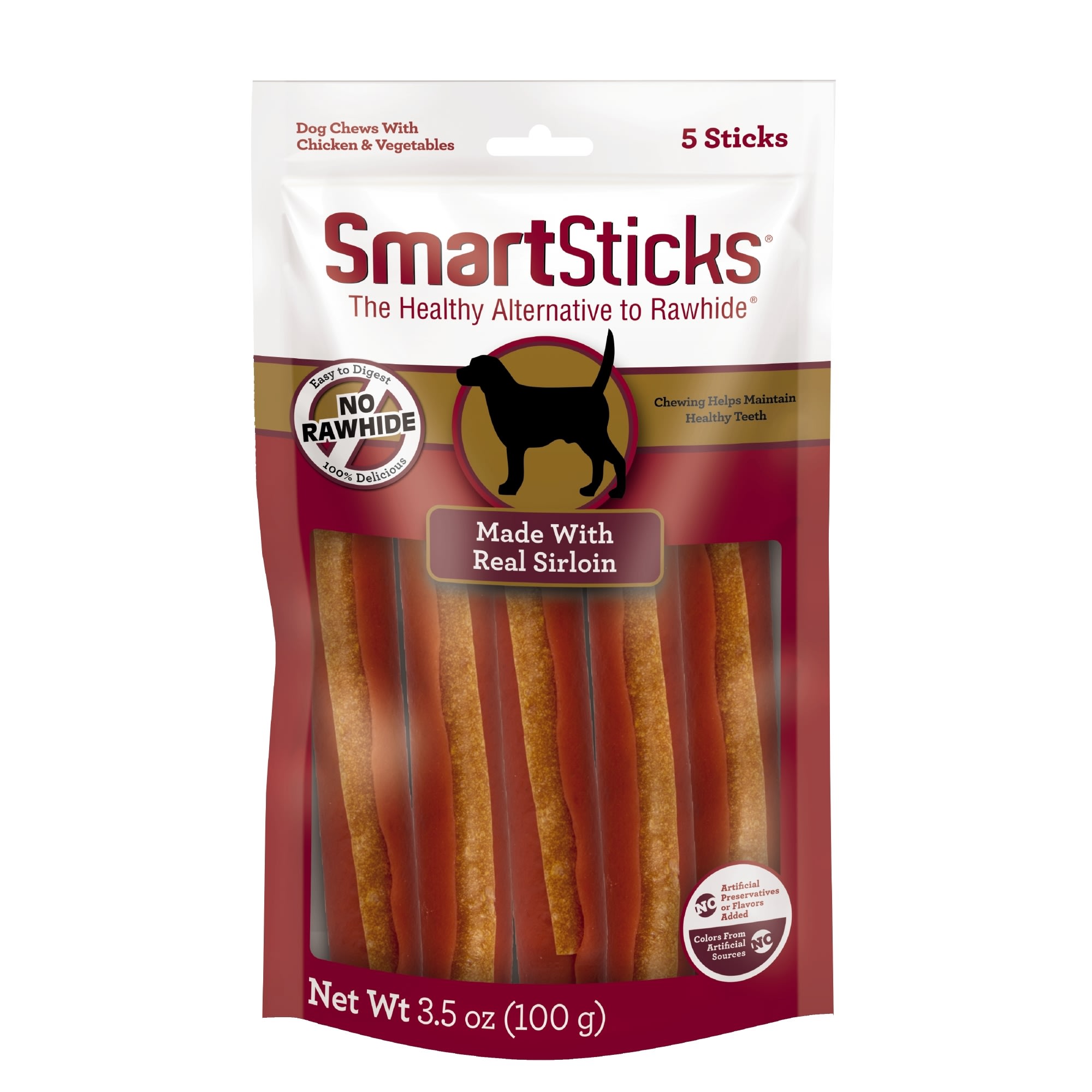 SmartBones SmartSticks Real Sirloin Dog Chews, 3.5 oz., Ct. 5 | Petco