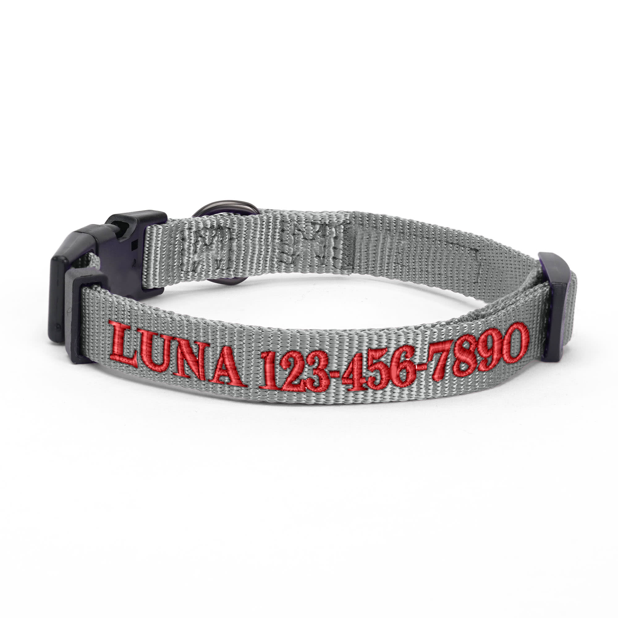 Pawtitas Grey Personalized Solid Dog Collar, Large | Petco