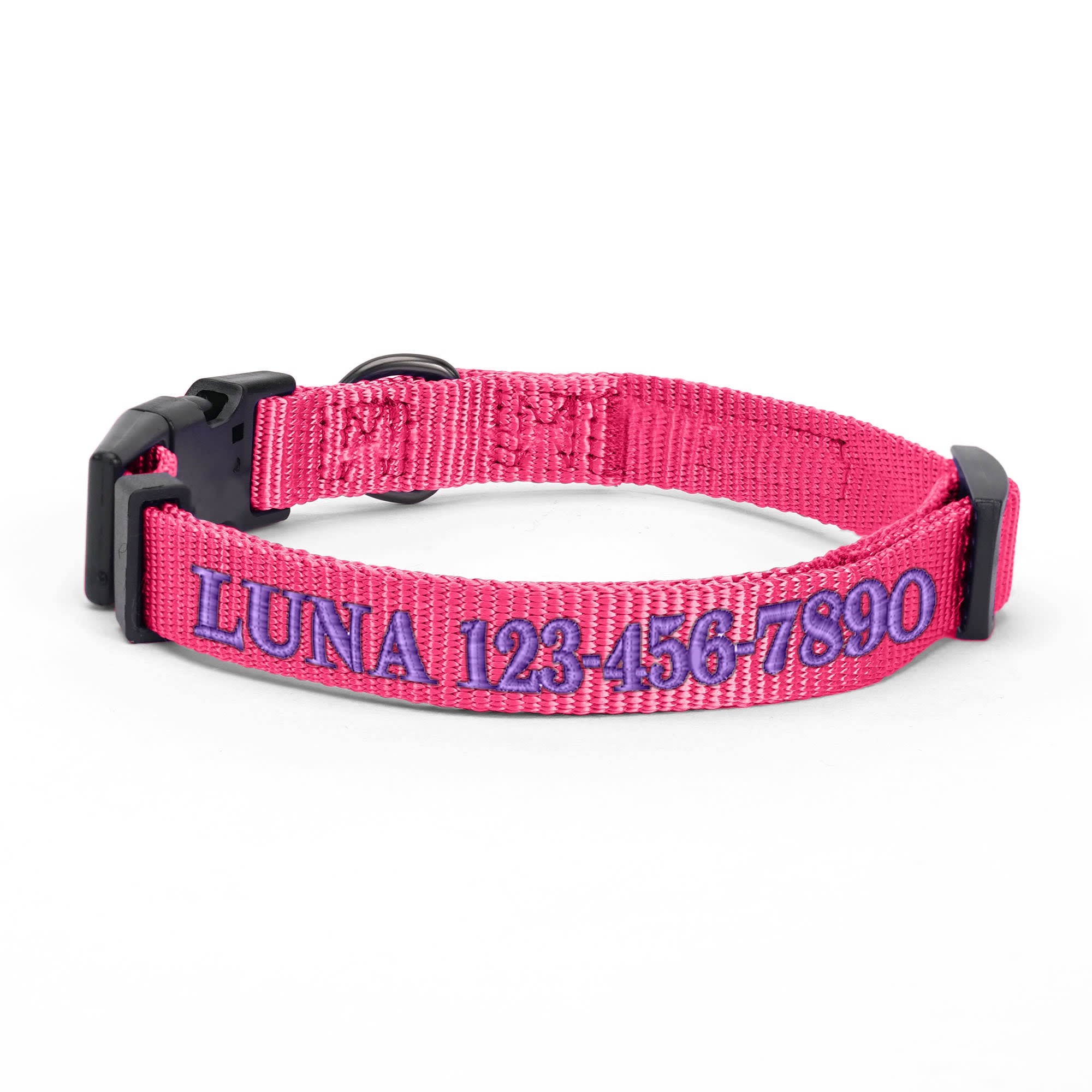 Pawtitas Pink Personalized Solid Dog Collar, X-Small | Petco
