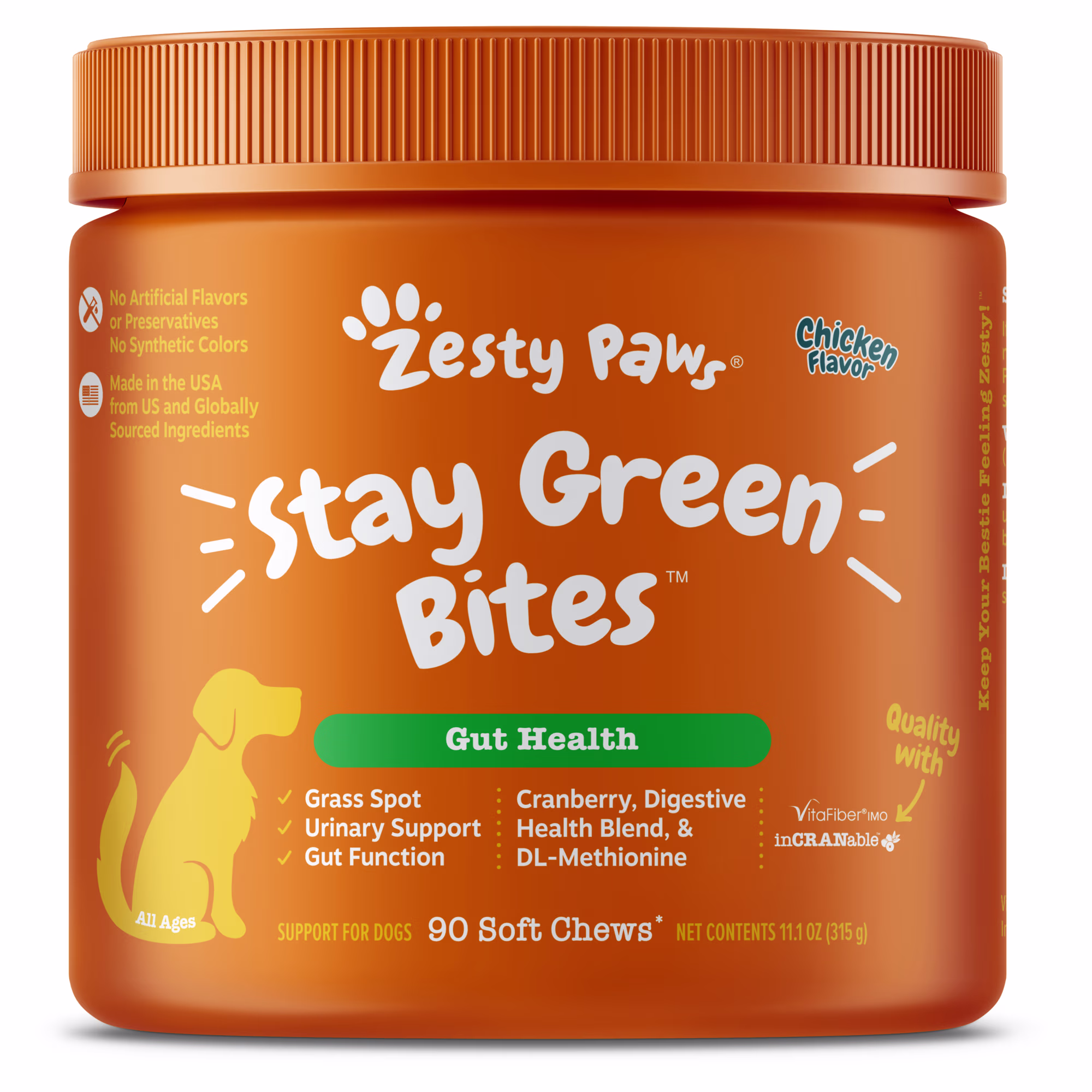 Zesty Paws Chicken Stay Green Bites Soft Chews for Dogs, 11.1 oz ...