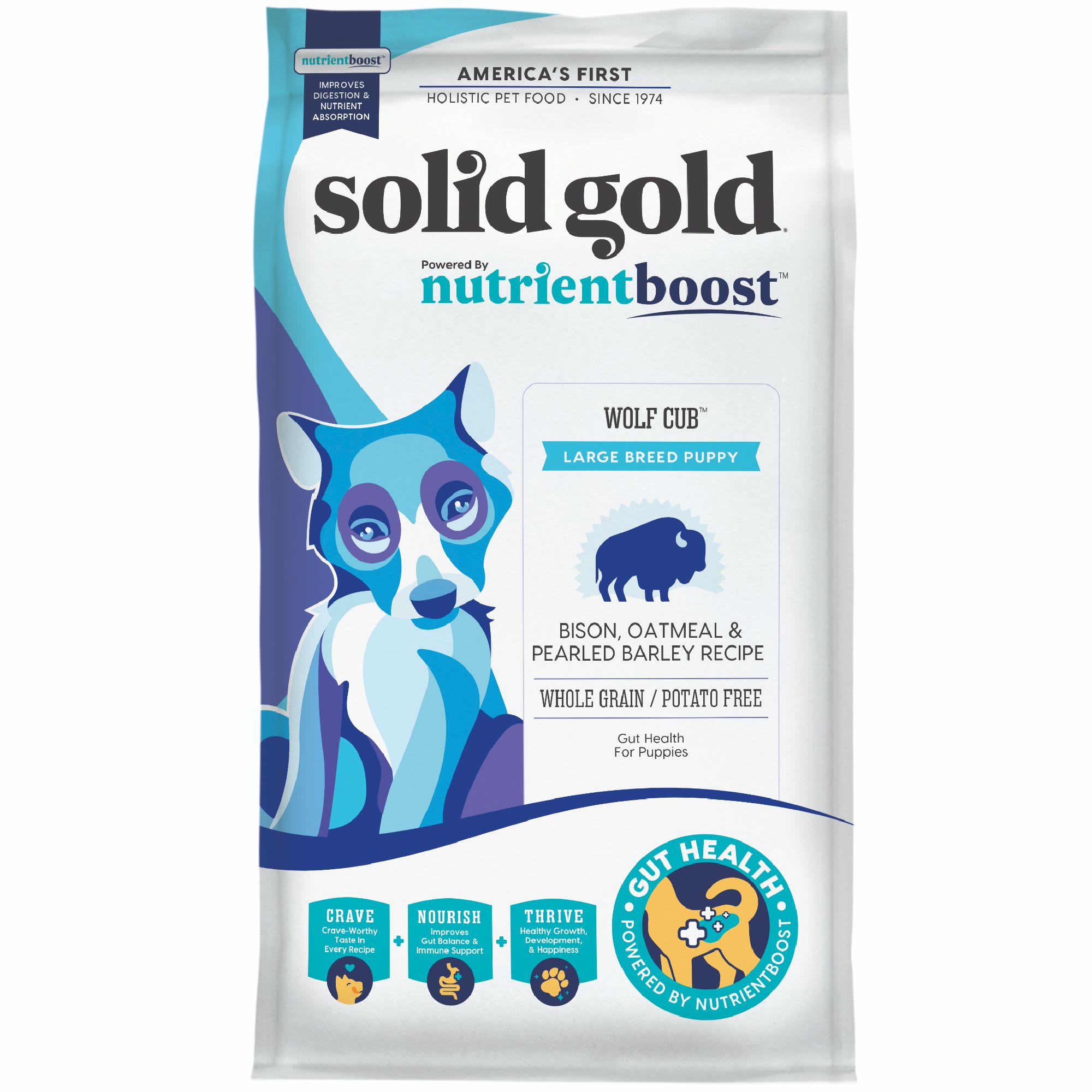 Solid Gold Nutrientboost Wolf Cub Bison PY Dry Dog Food, 22 lbs. | Petco