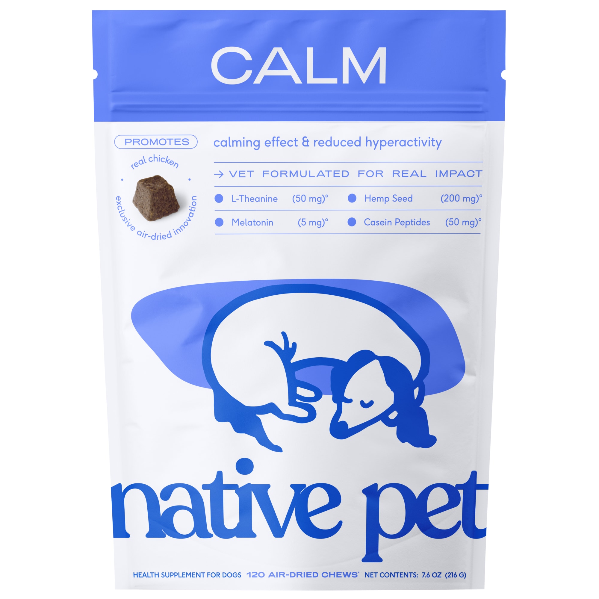 Native Pet Calm Chews for Anxiety & Calming Supplement for Dogs, 7.6 oz ...