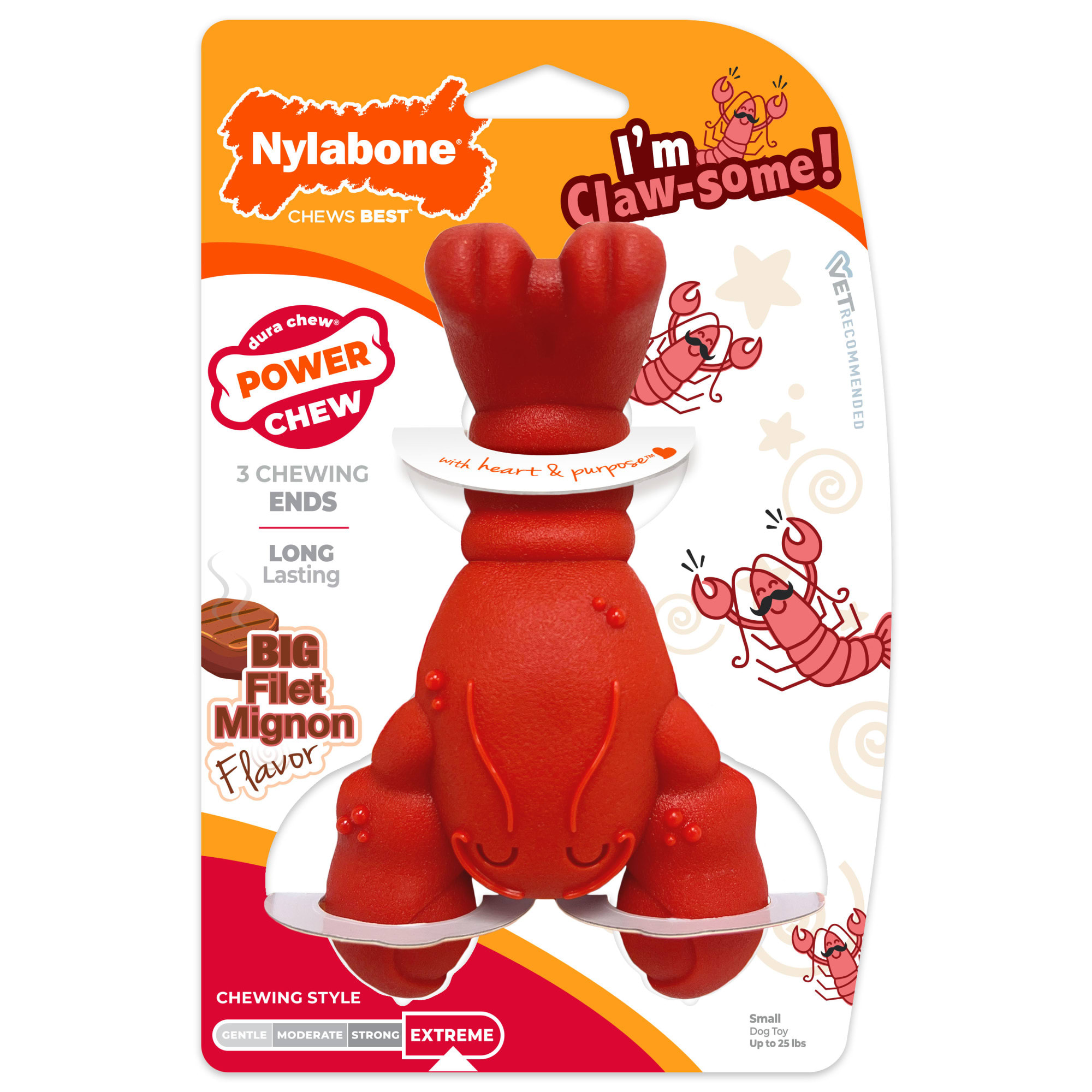 Nylabone Power Chew Lobster Filet Mignon Dog Chew Toy, Small | Petco
