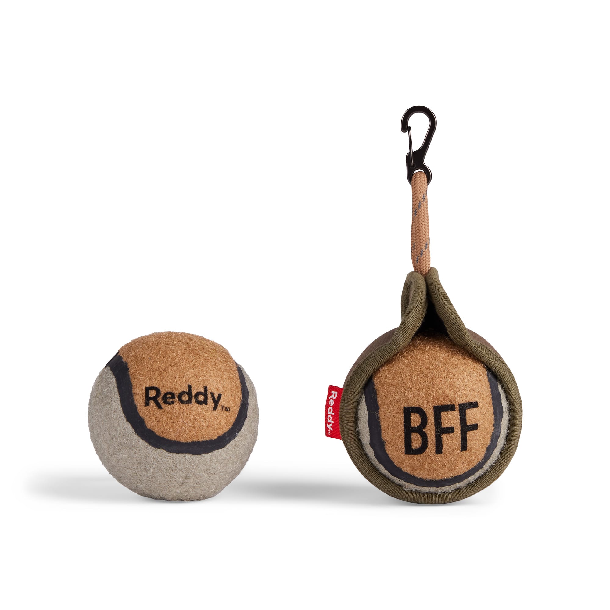 Reddy Tan On-the Go Ball with Holder Dog Toy, X-Small, Pack of 2 | Petco