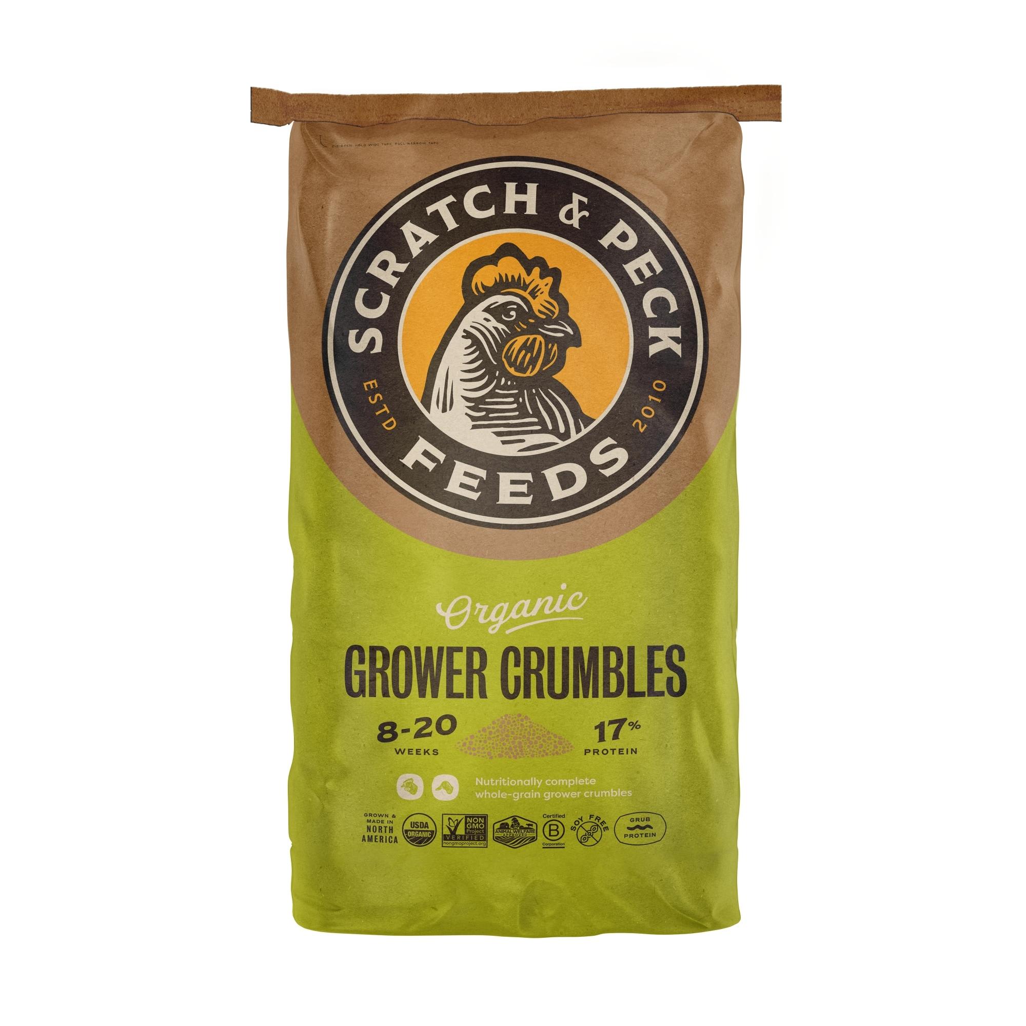Scratch and Peck Grower Crumbles Organic Chicken & Duck Feed, 25 lbs ...