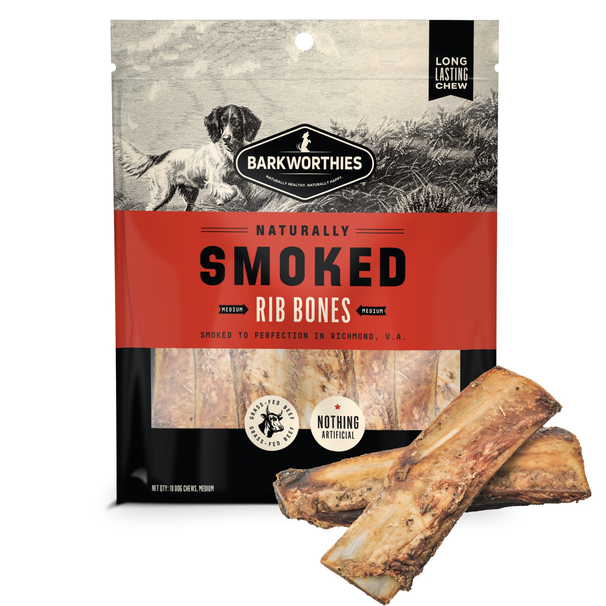 Barkworthies Smoked Beef Rib Dog Treats, 29.6 oz., Pack of 10 | Petco