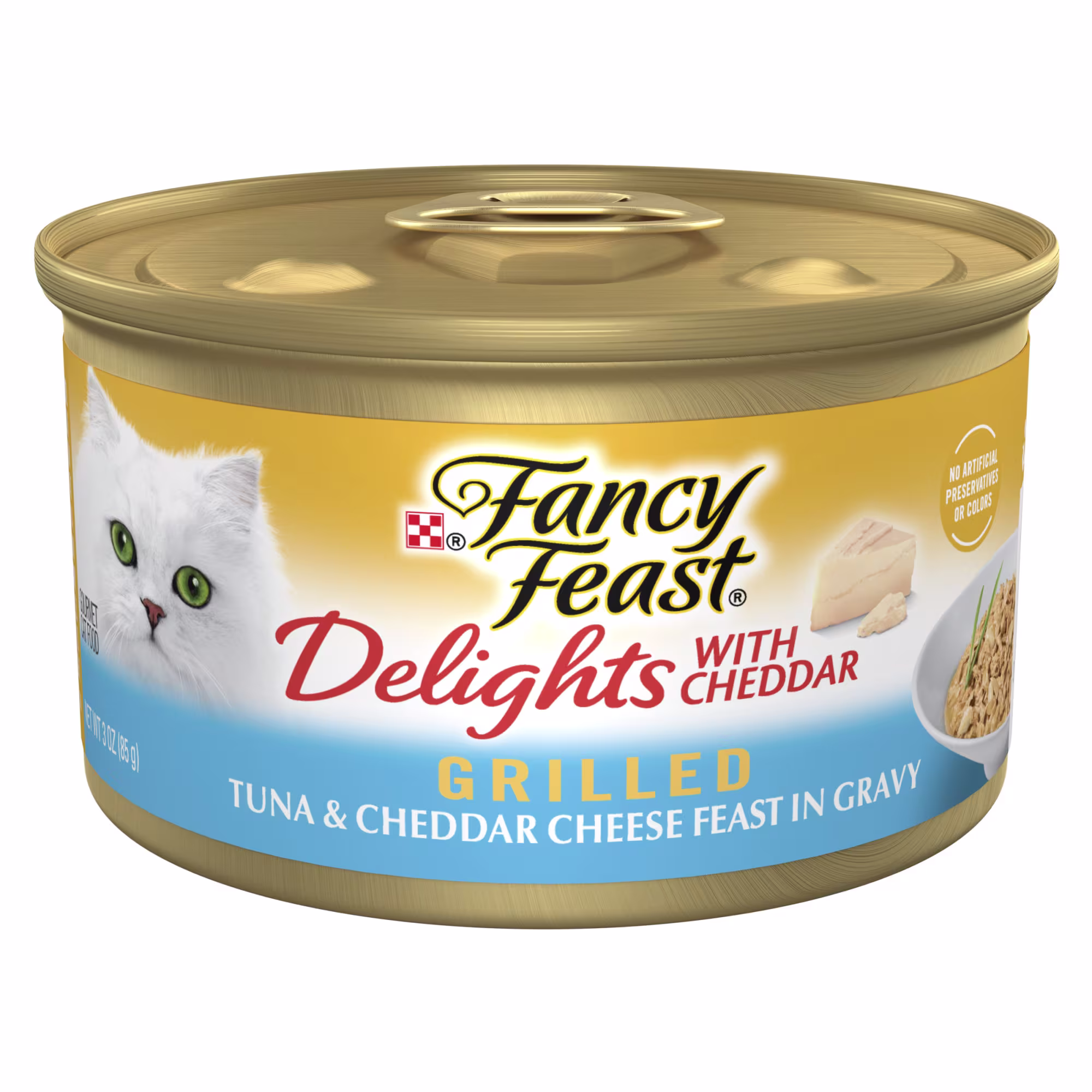 Fancy Feast Delights Tuna & Cheddar Cheese Feast in Gravy Wet Cat Food ...