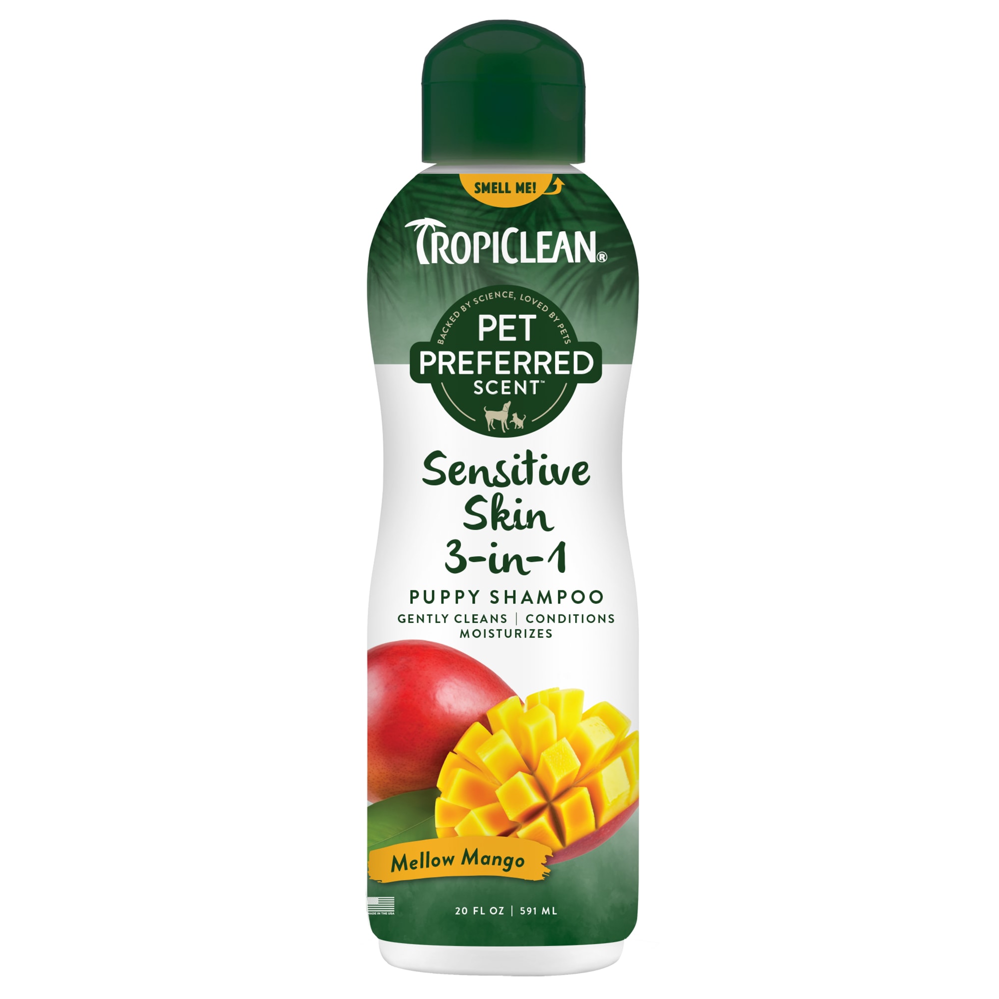 TropiClean Pet Preferred Mellow Mango Sensitive Puppy Shampoo for Dogs ...