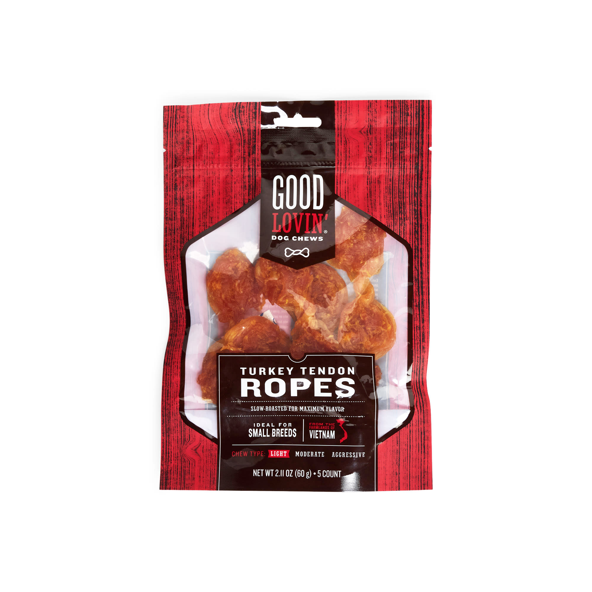 Good Lovin' Turkey Tendon Rope Dog Chew, 2.11 oz., Count of 5 | Petco