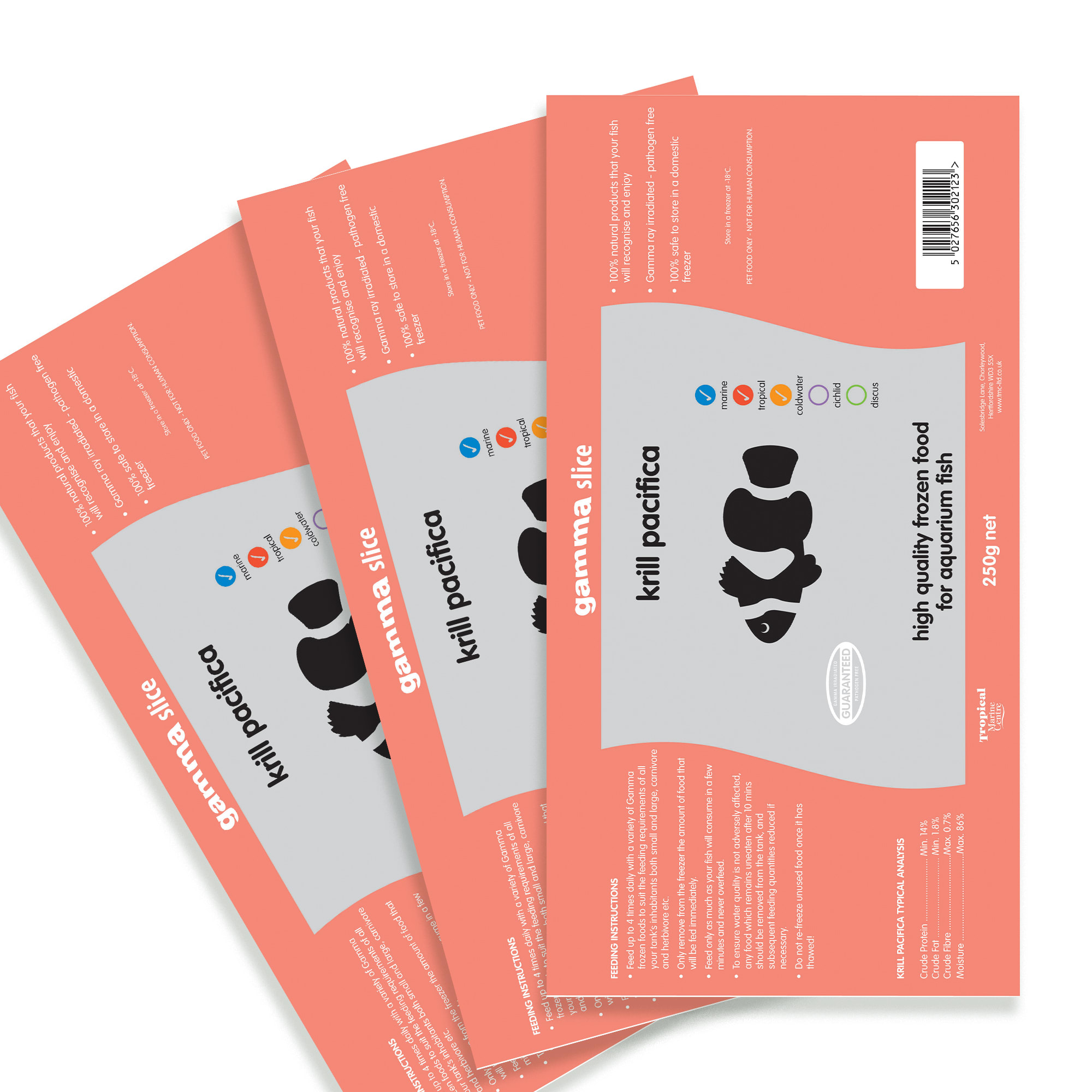 Tropical Marine Centre Gamma Frozen Food Krill Pacifica Slice Pack Fish ...