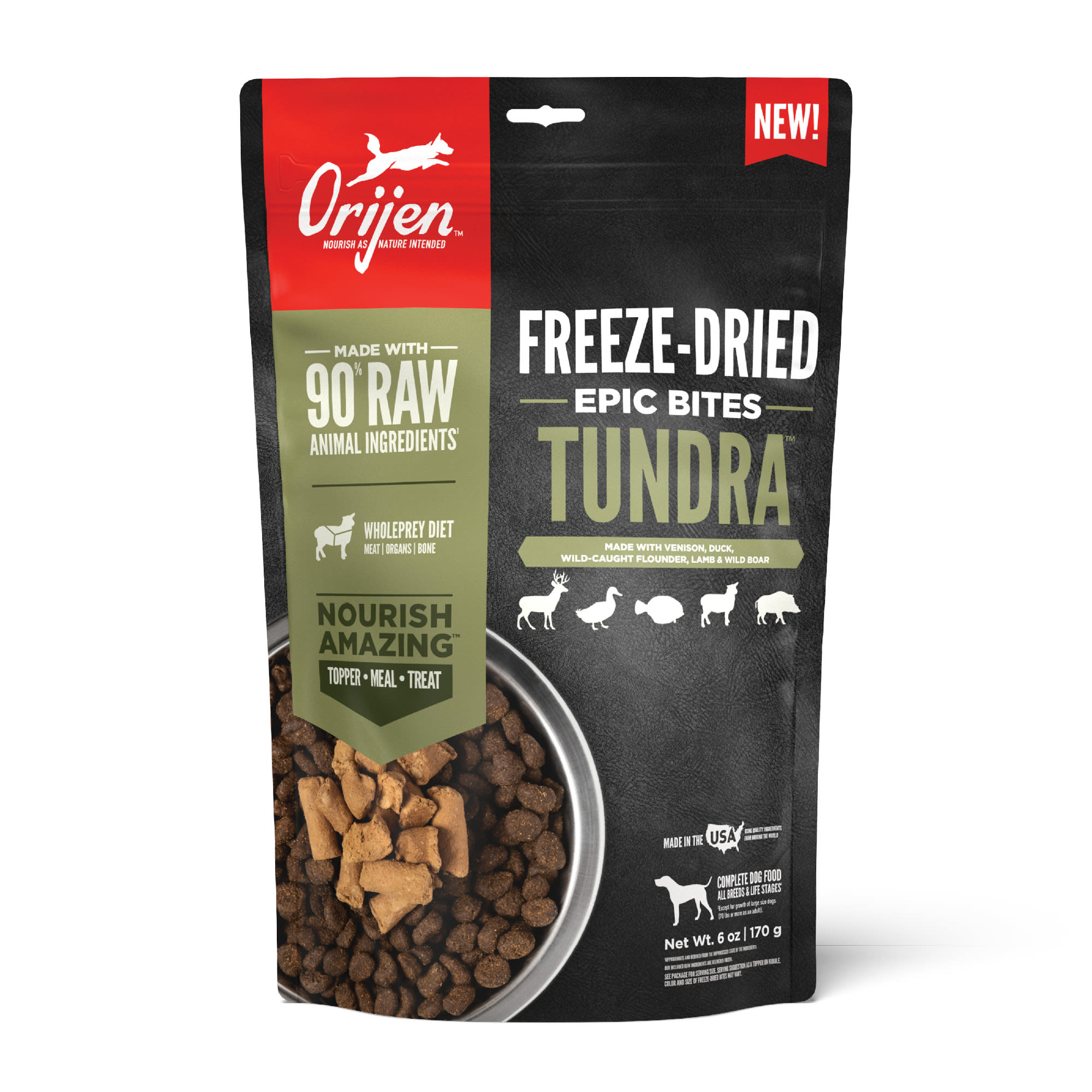 ORIJEN TUNDRA Freeze Dried Grain Free Dog Food and Topper WholePrey ...