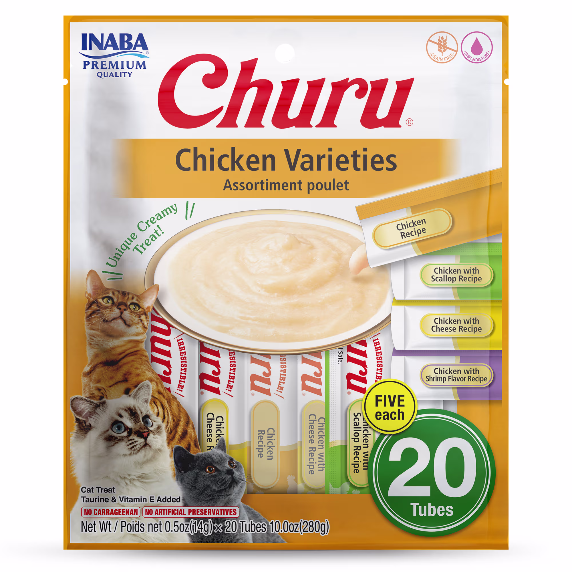 Inaba Churu Chicken Variety Pouch Cat Treats, .5 oz., Count of 20 | Petco