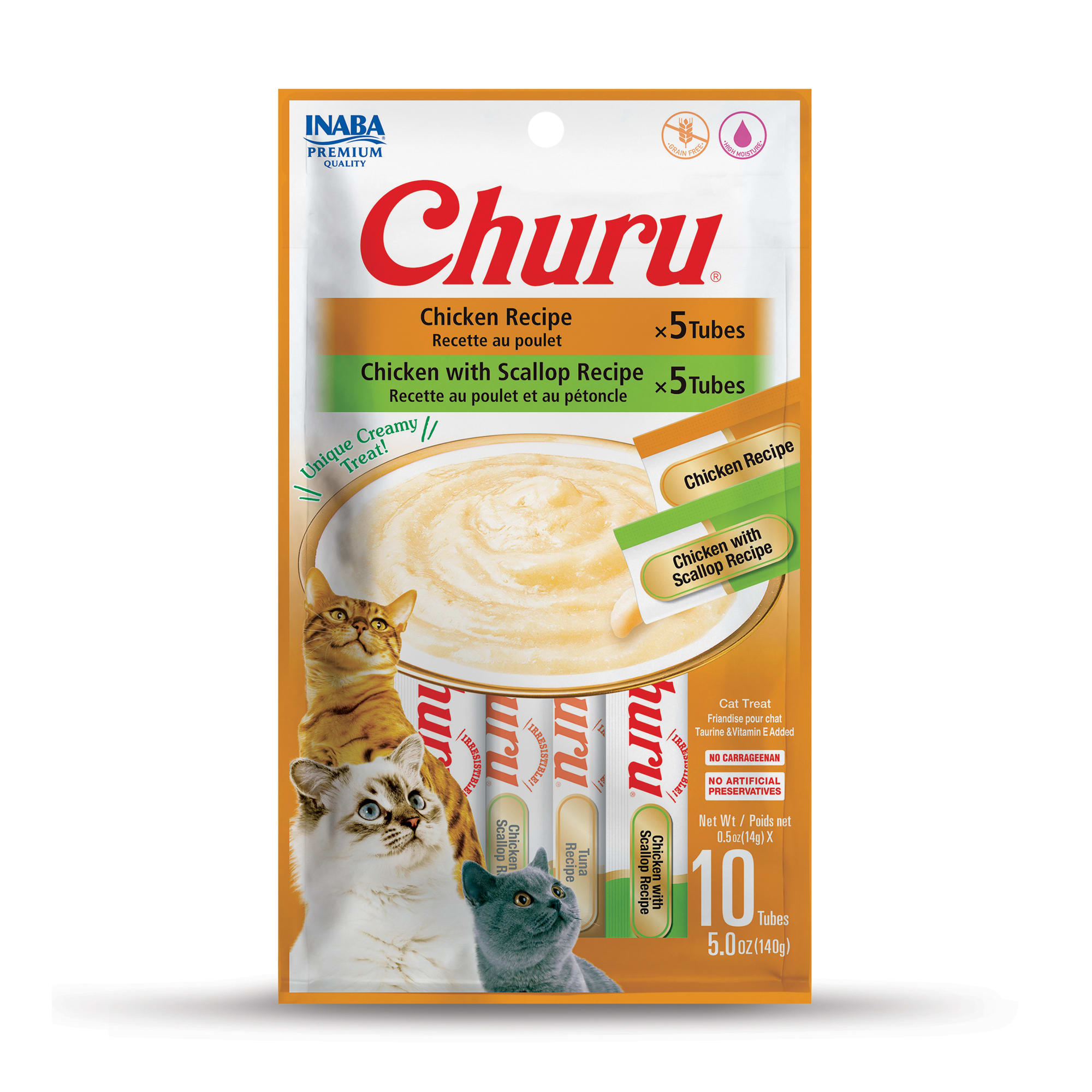 Inaba Churu Chicken with Scallop Cat Treats Variety, 5 oz., 10 Ct. | Petco