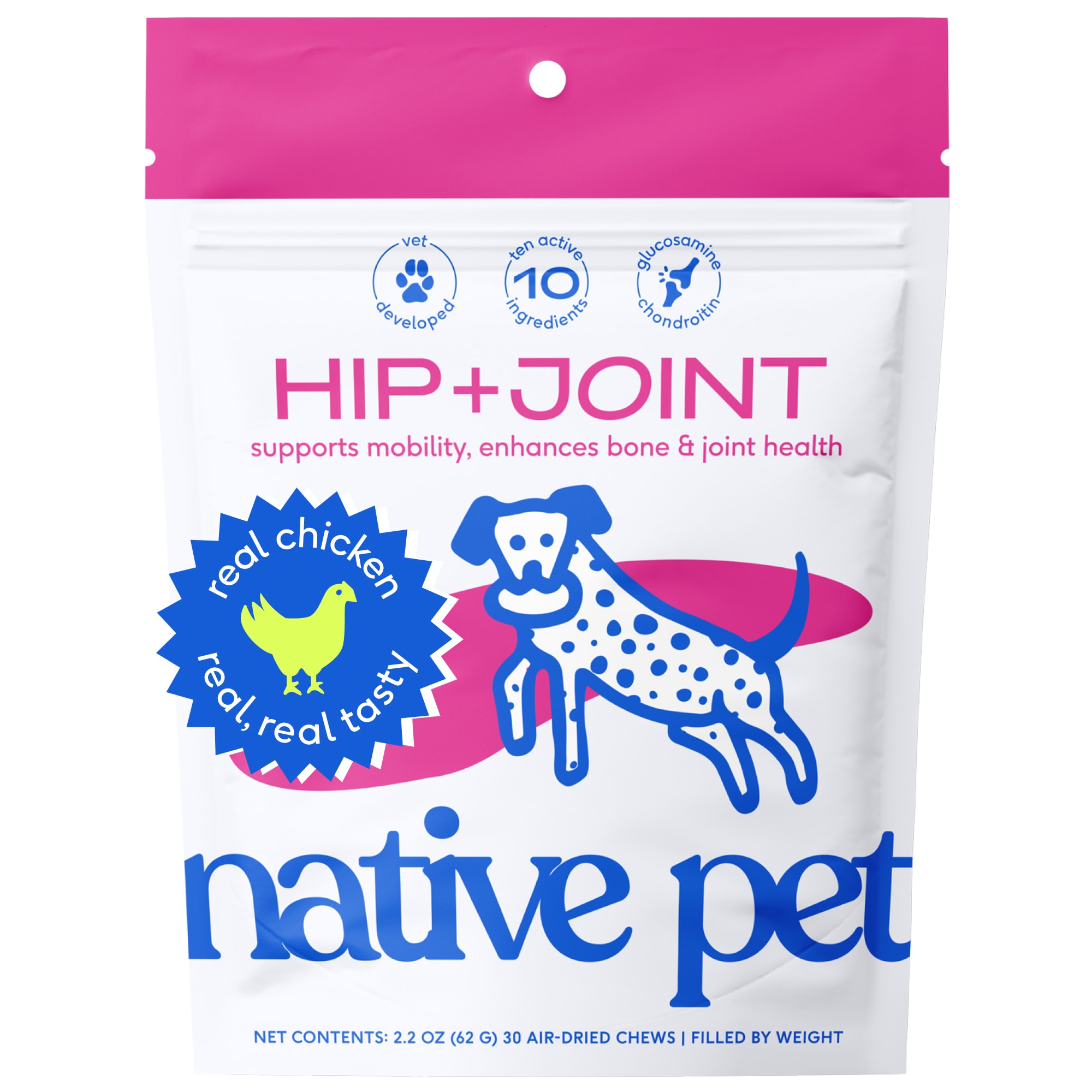 Native Pet Hip and Joint Chews for Dogs, 2.2 oz., Count of 30 | Petco