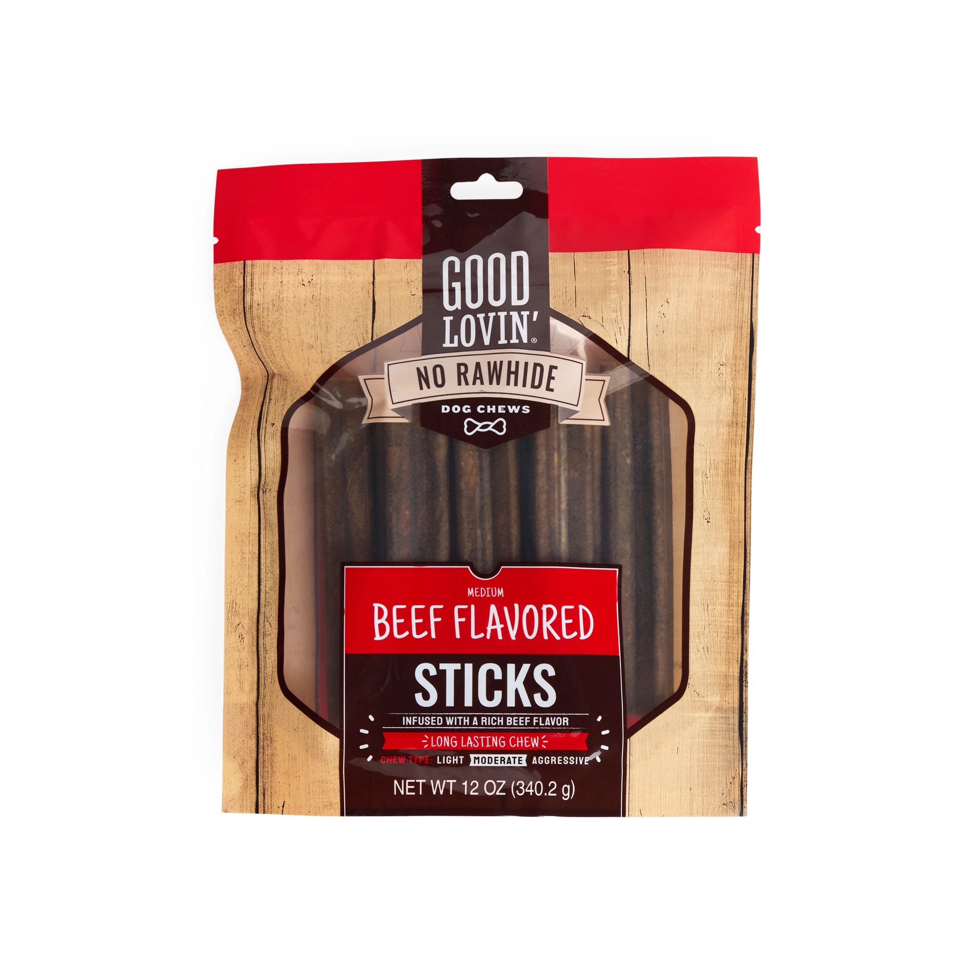 Good Lovin' Rawhide Free Medium Beef Stick for Dogs, 12 oz. | Petco