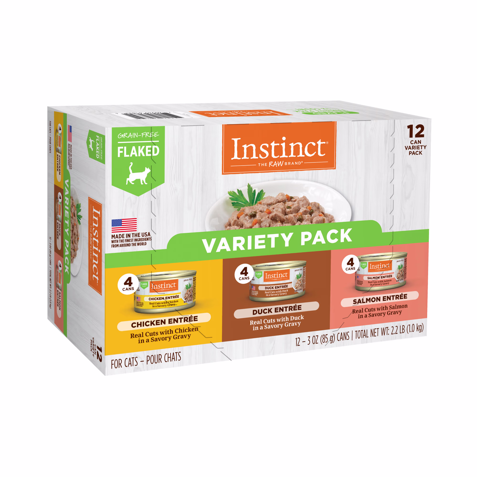 Instinct Flaked Variety Pack Wet Canned Cat Food, 3 oz., Count of 12 ...