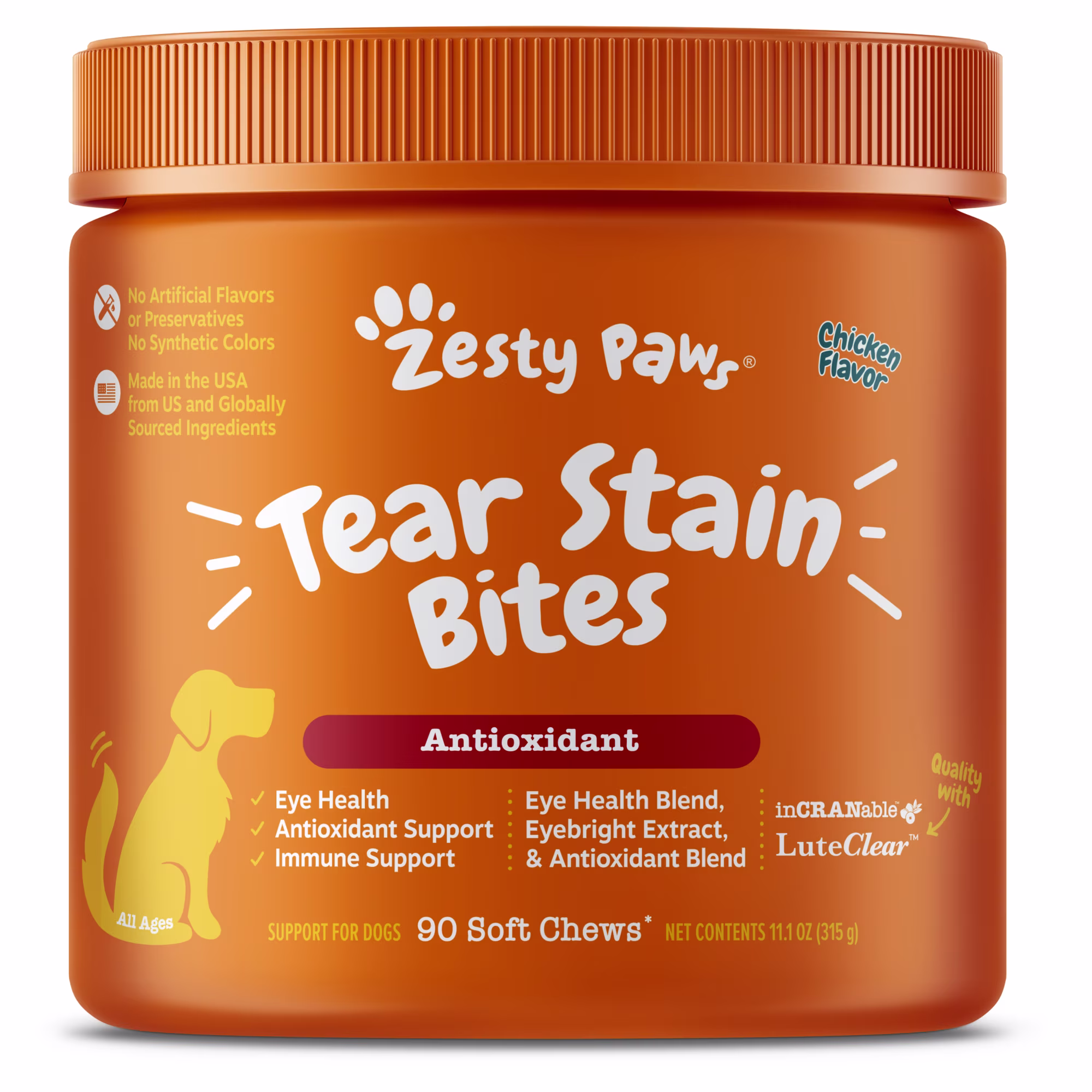 Zesty Paws Chicken Tear Stain Bites for Dogs, 12.7 oz., Count of 90 | Petco