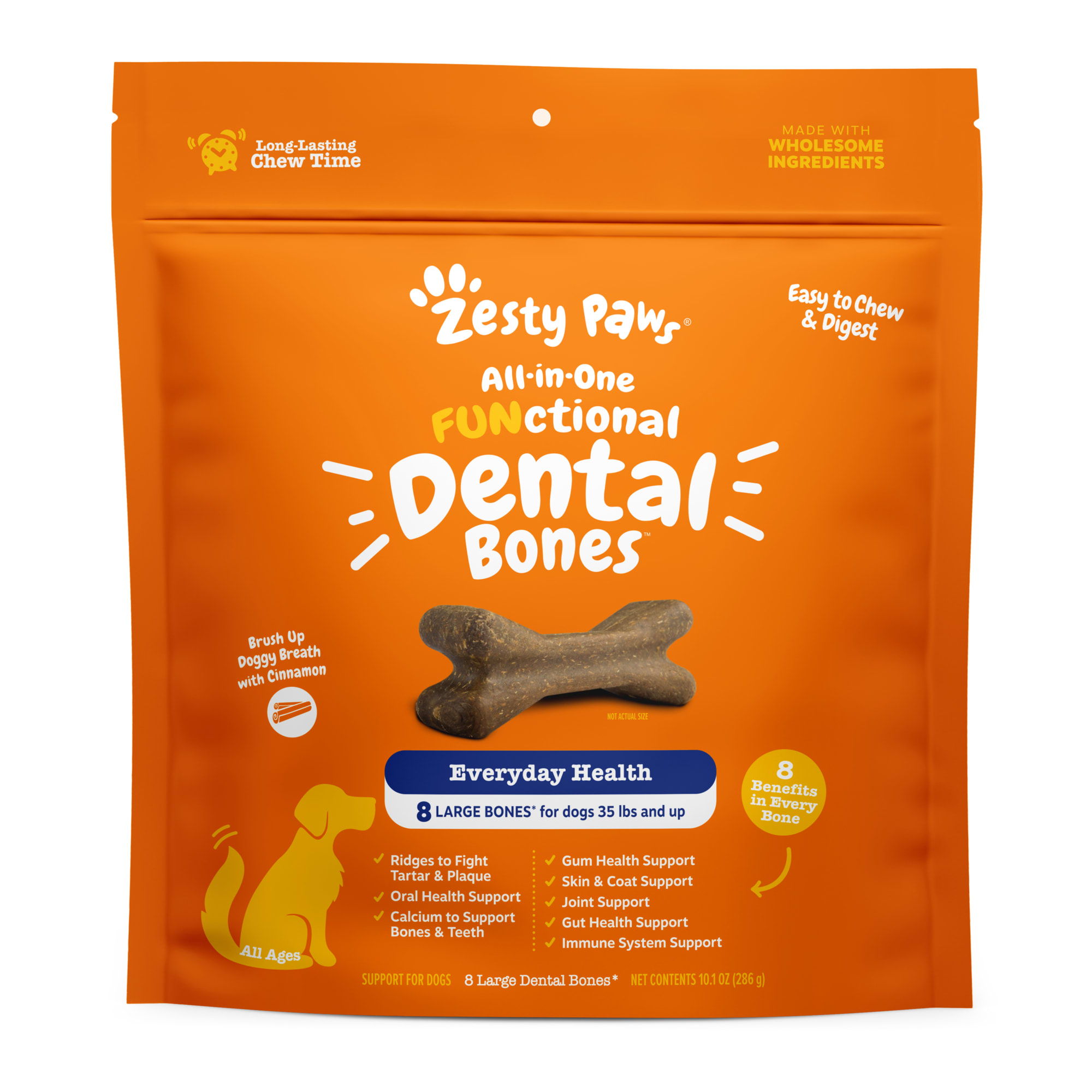 Zesty Paws All-in-One Functional Dental Bone Dog Treats, Count of 8 ...