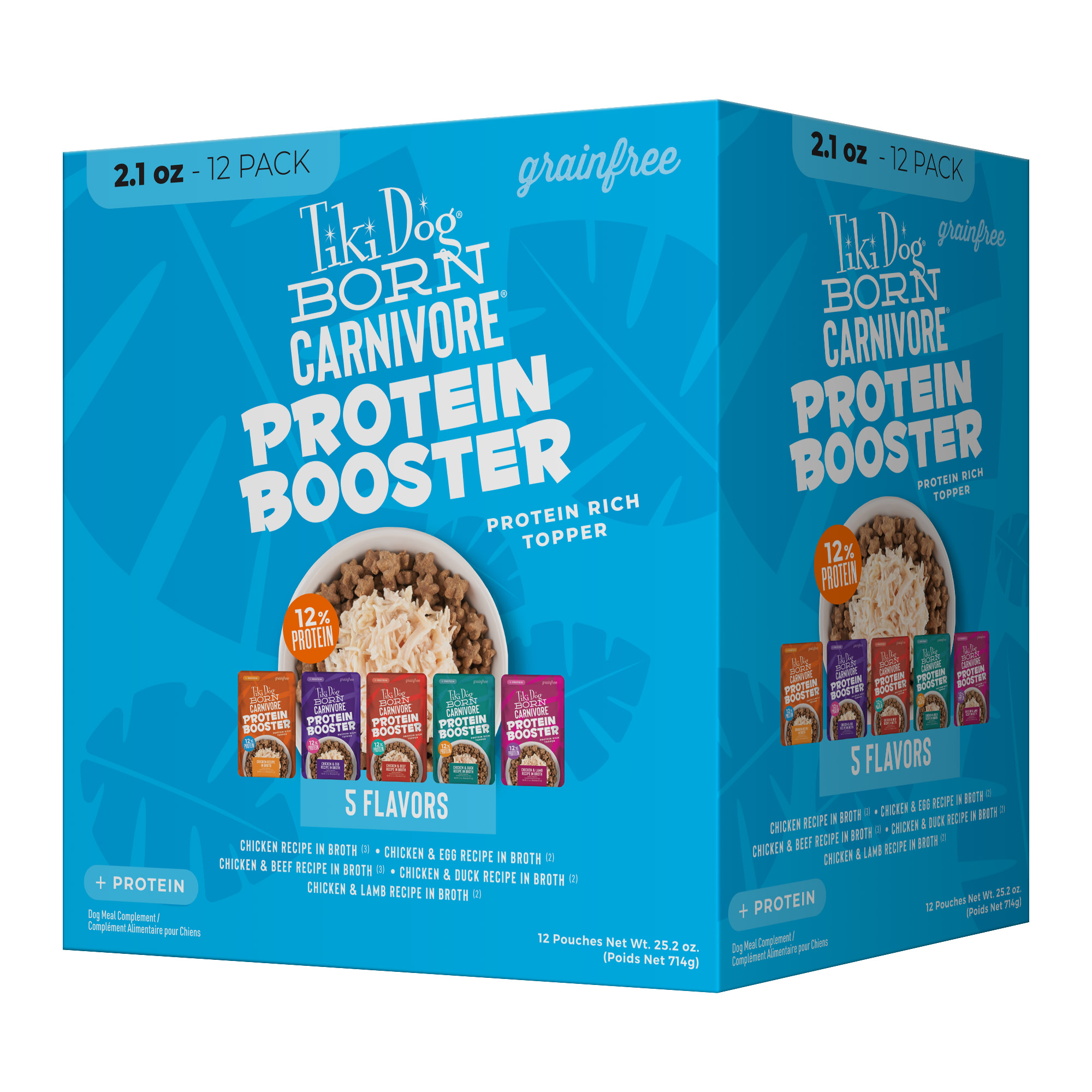 Tiki Dog Born Carnivore Protein Booster opper, Variety Pack Dog Food ...