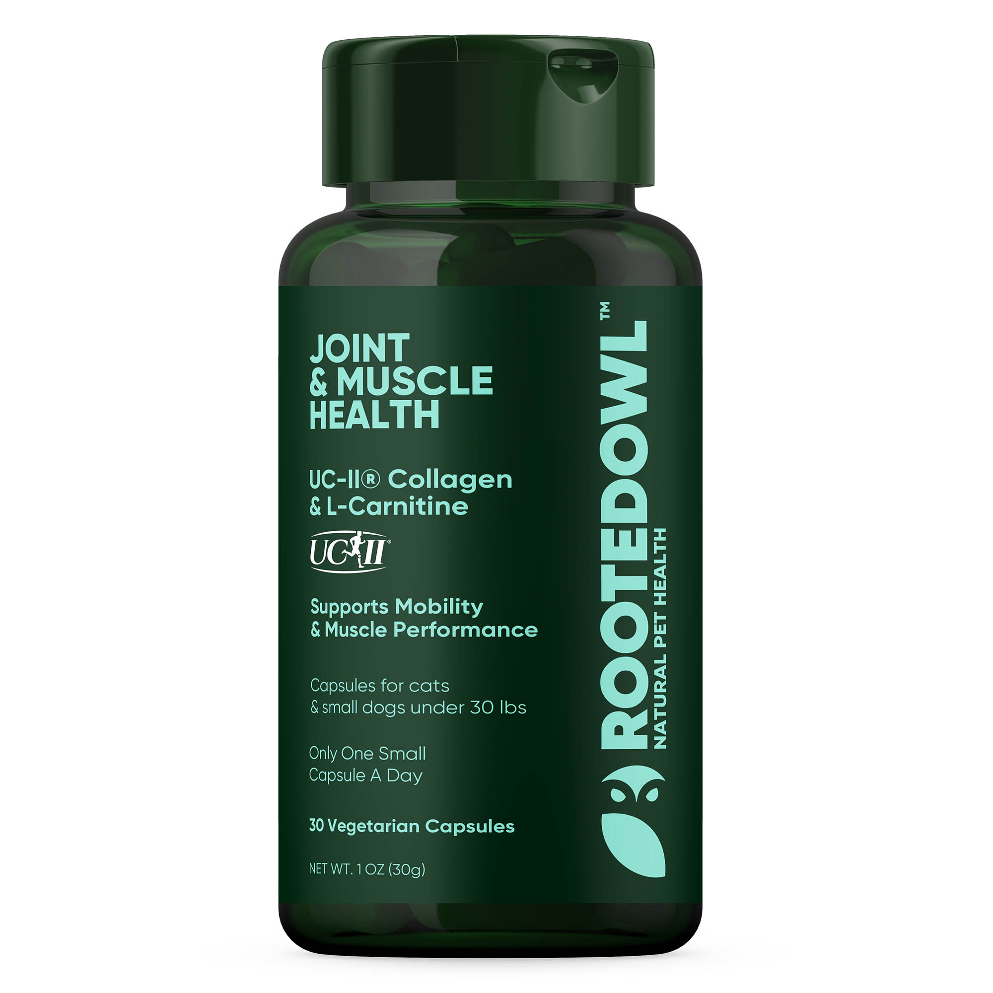 Rooted Owl Joint & Muscle Health UC-II Collagen Capsules for Cats ...