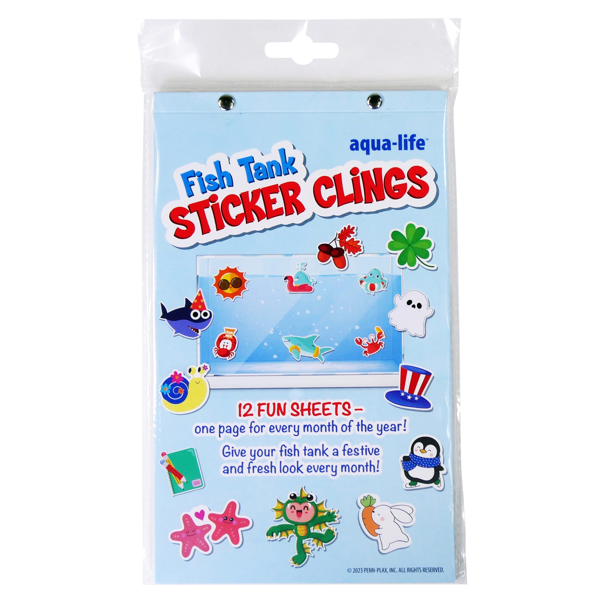Penn Plax Aqua-Life Aquarium Fish Sticker Clings - 12 Page Sheet ...