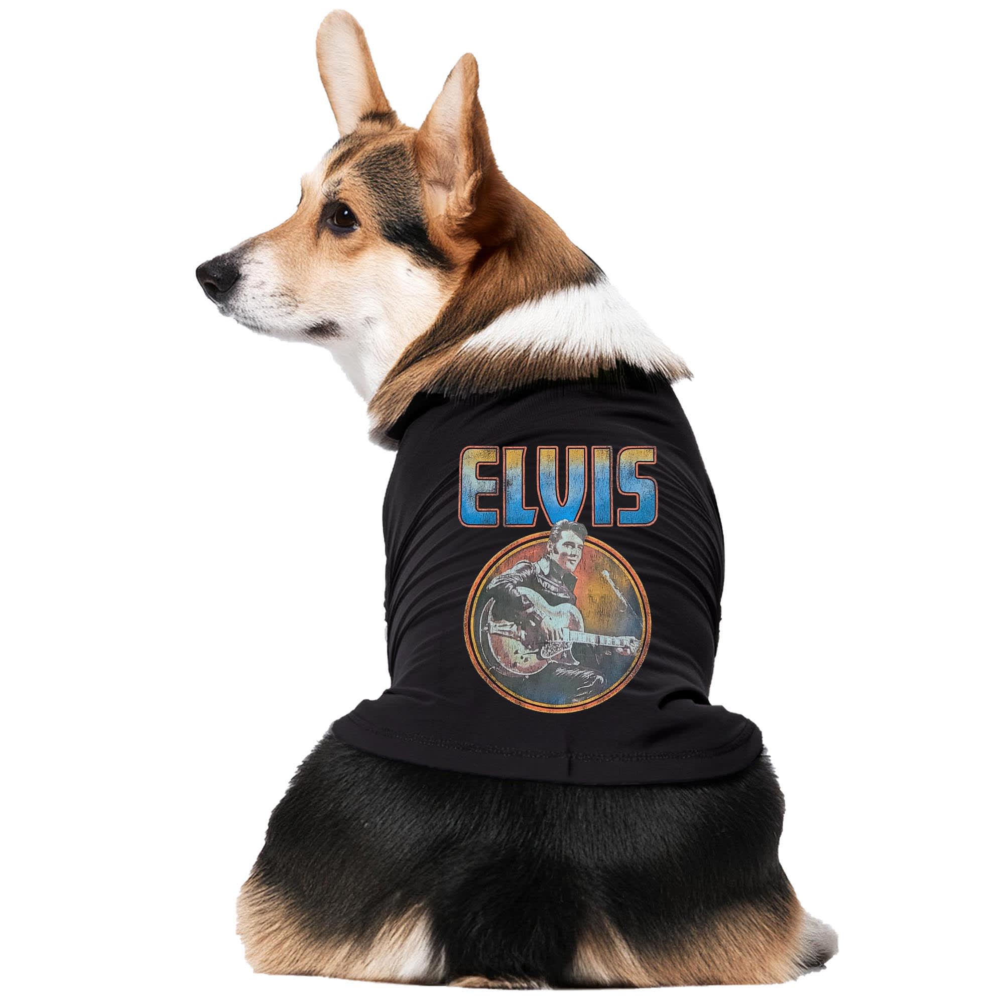 Buttercup Dogs That Rock ELVIS Dog Tee, Large, Black Multi | Petco
