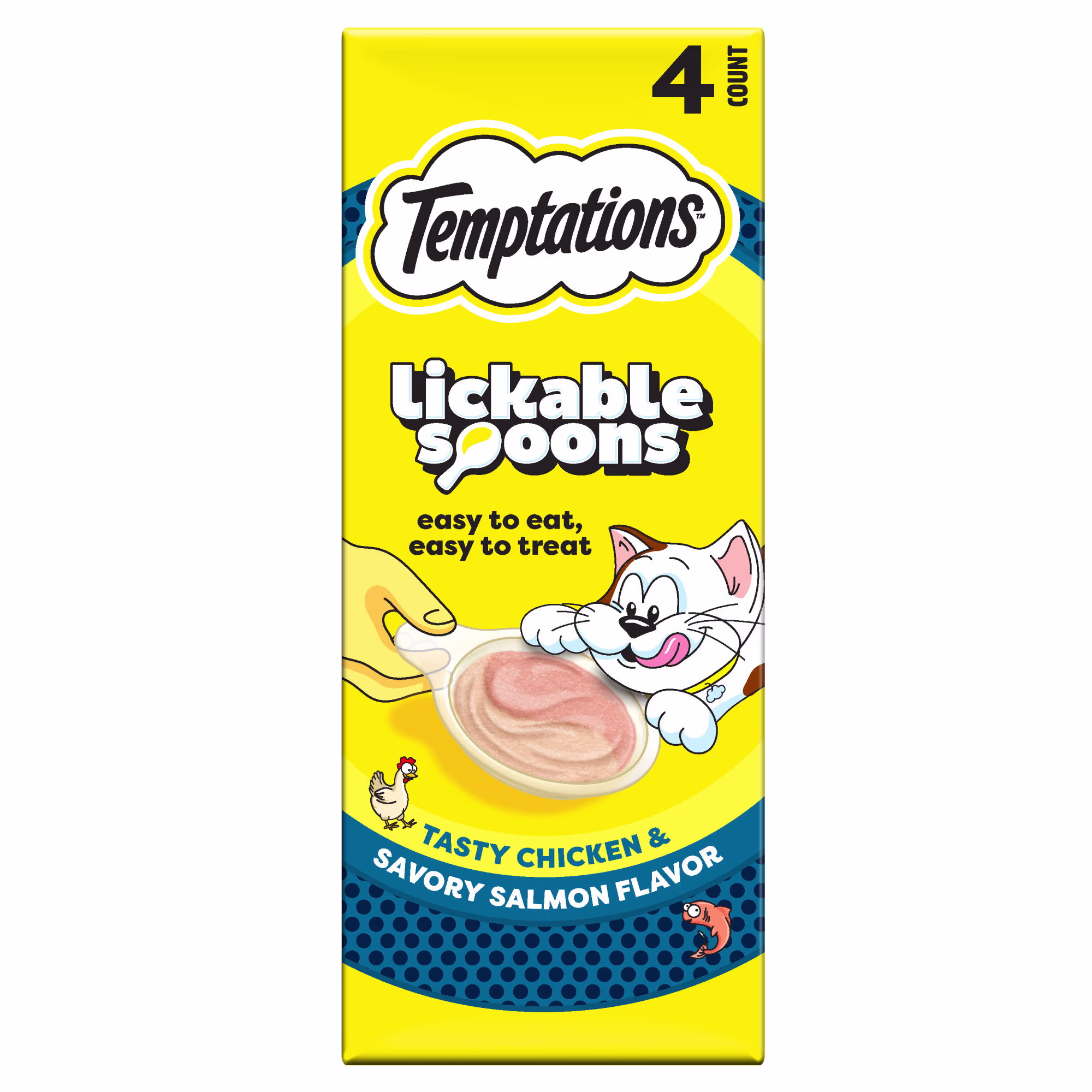 Temptations Lickable Spoons Tasty Chicken and Savory Salmon Flavor ...
