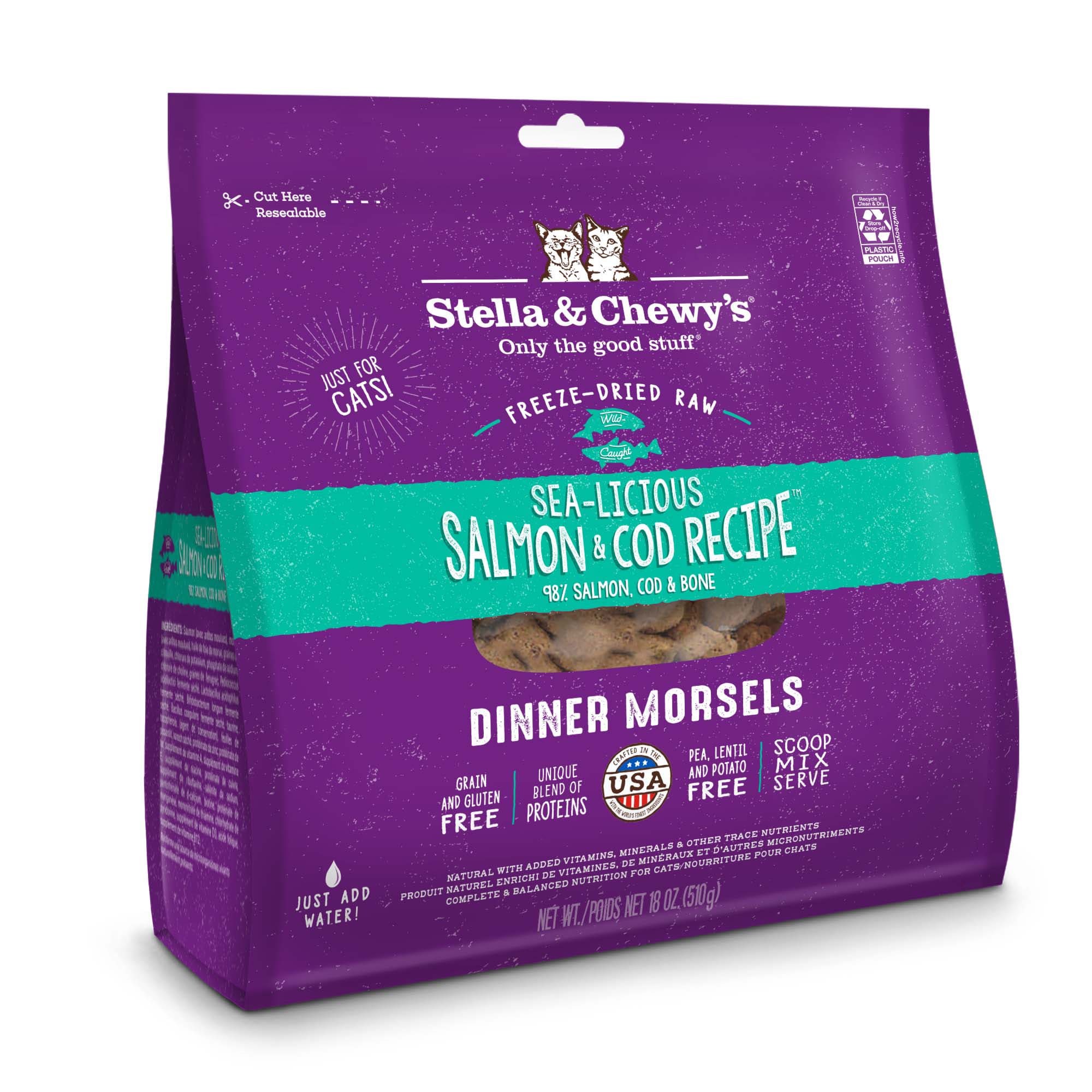 Stella & Chewy's Freeze Dried Sealicious Salmon & Cod Dinner Morsels ...
