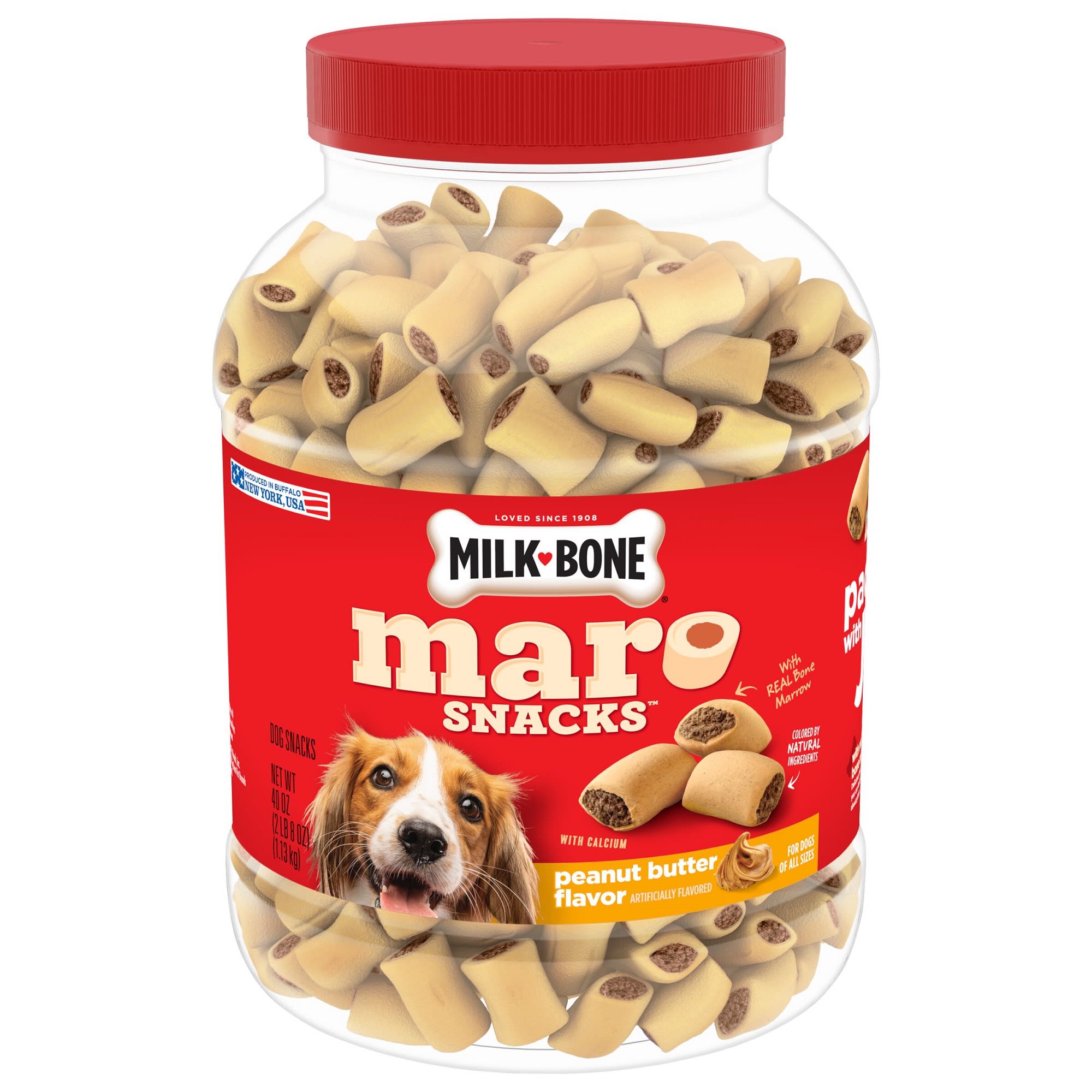 Milk-Bone MaroSnacks Peanut Butter Flavor Dog Treats with Bone Marrow ...