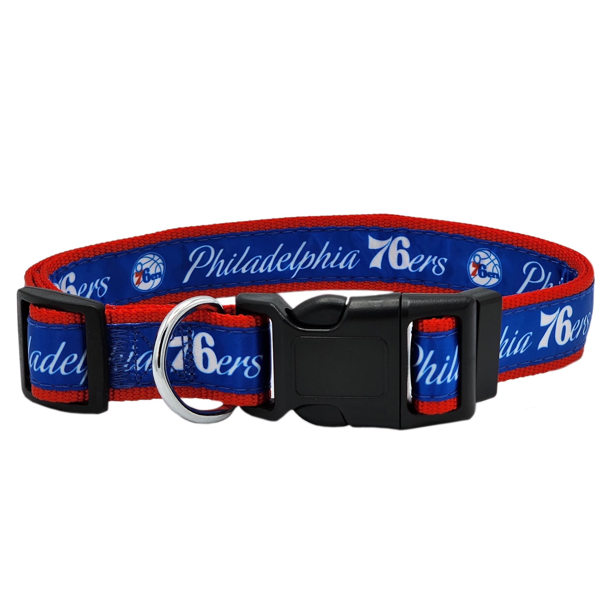 Pets First NBA Satin Dog Collar, Medium, Philadelphia 76ers | Petco
