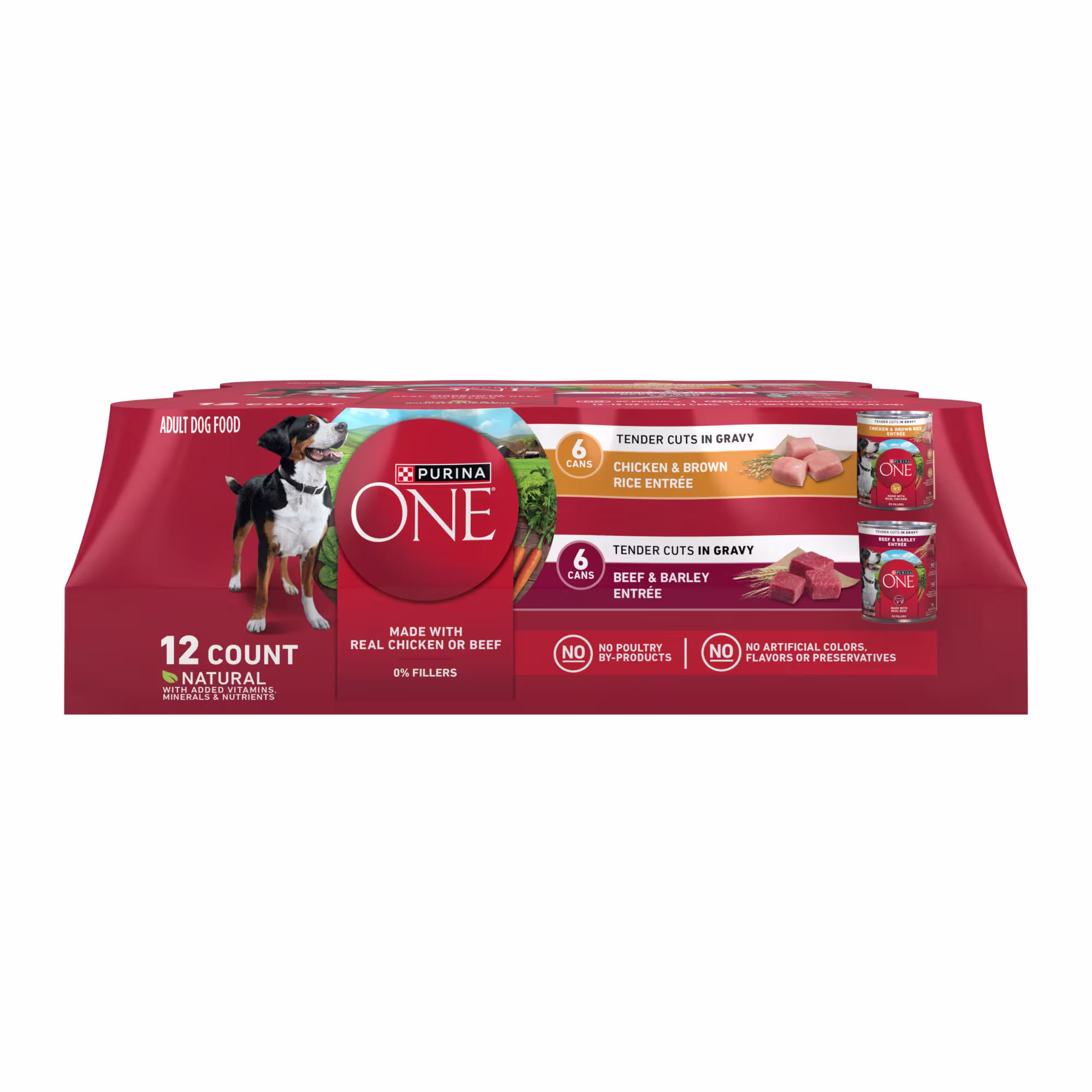 Purina ONE Tender Cuts in Gravy Chicken & Brown Rice, Beef & Barley ...