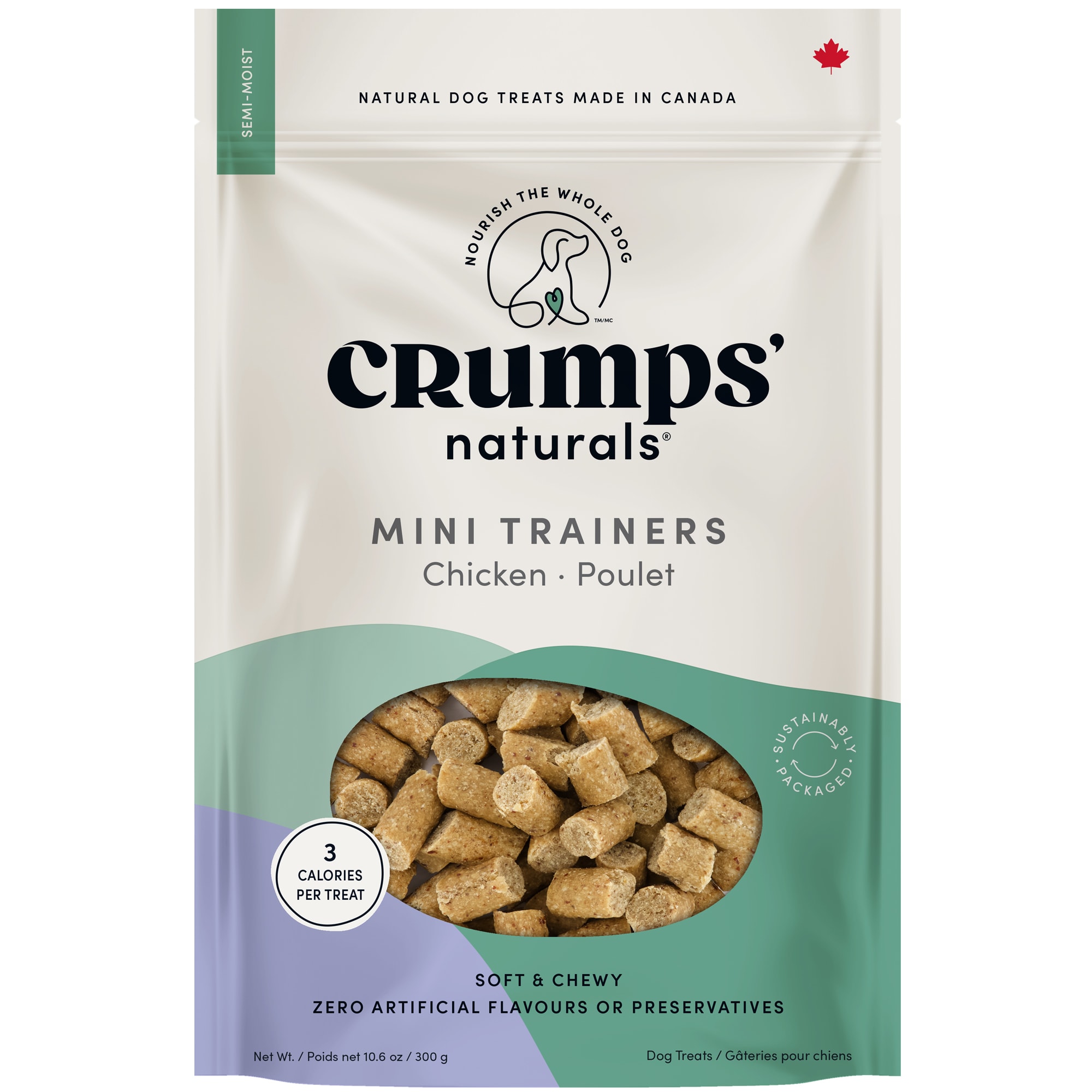 Crumps' Naturals Mini Trainers Chicken Semi-Moist Dog Treats, 10.6 oz ...