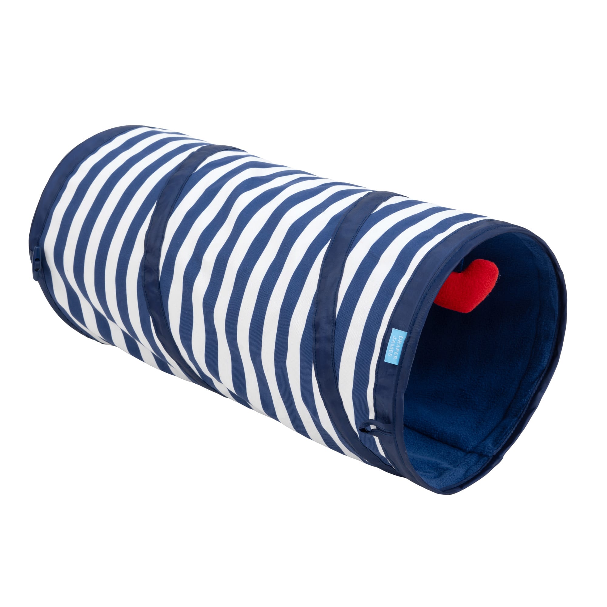 Draper James Navy Striped Heart Cat Tunnel | Petco