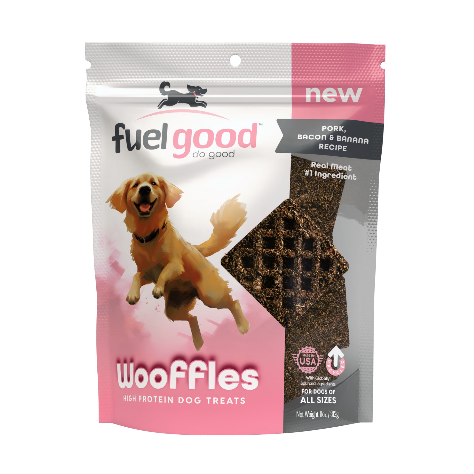 Fuel Good Wooffles Pork, Bacon & Banana Recipe High Protein Dog Treats ...