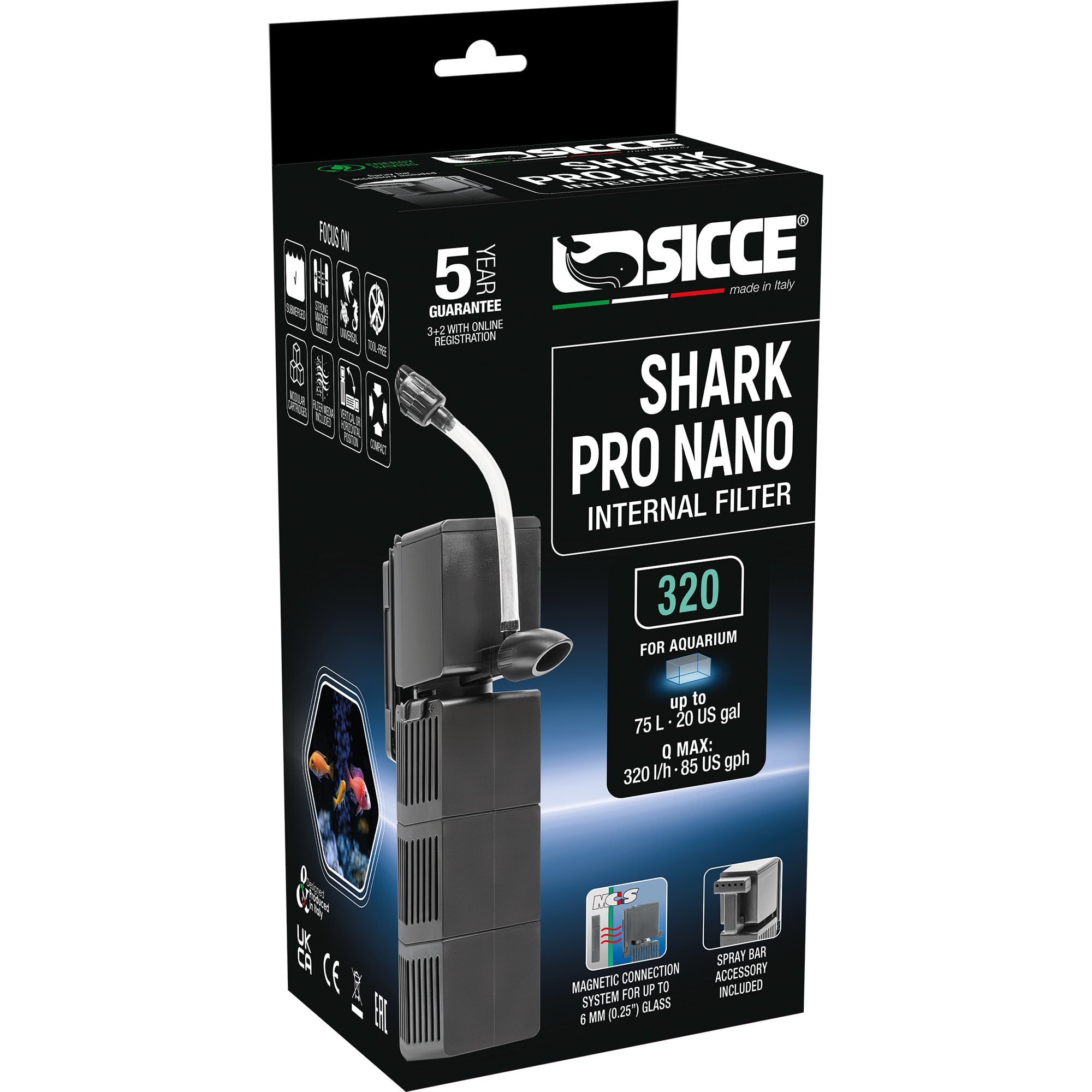 Sicce Shark Pro Nano Internal Filter, 320 Gallons | Petco