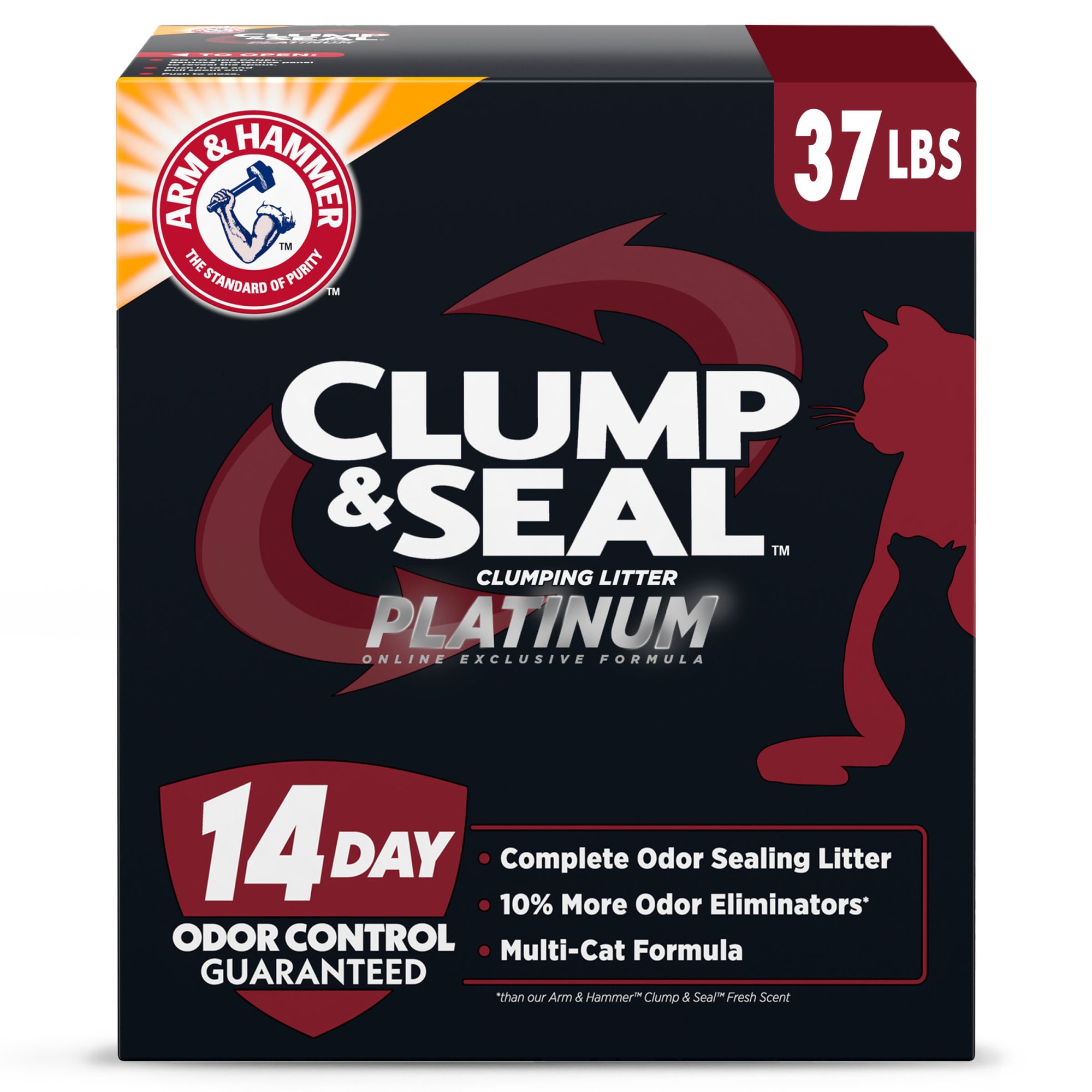 Arm & Hammer Clump & Seal Platinum Multi-Cat Complete Odor Sealing ...